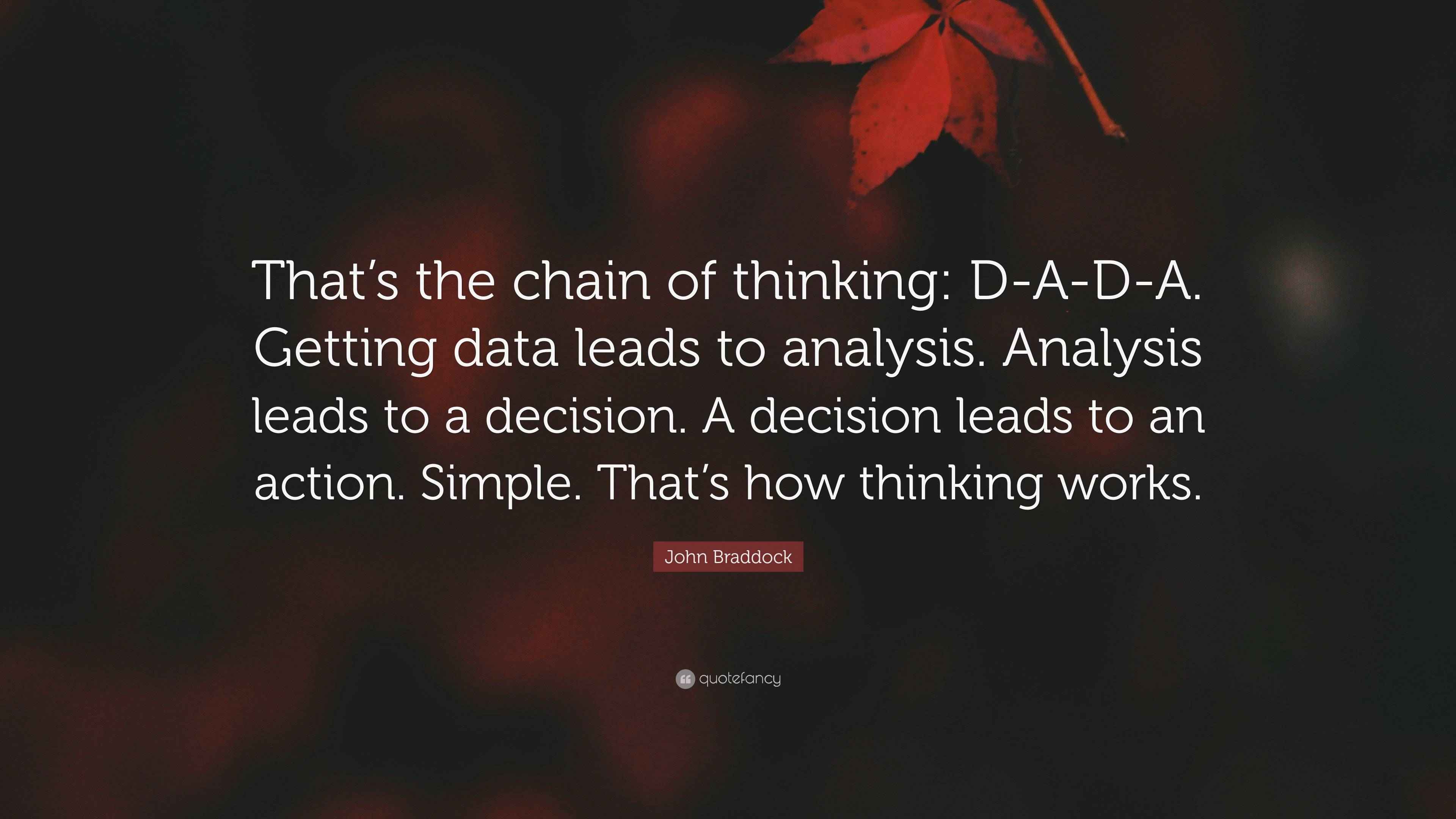 John Braddock Quote: “That’s the chain of thinking: D-A-D-A. Getting ...