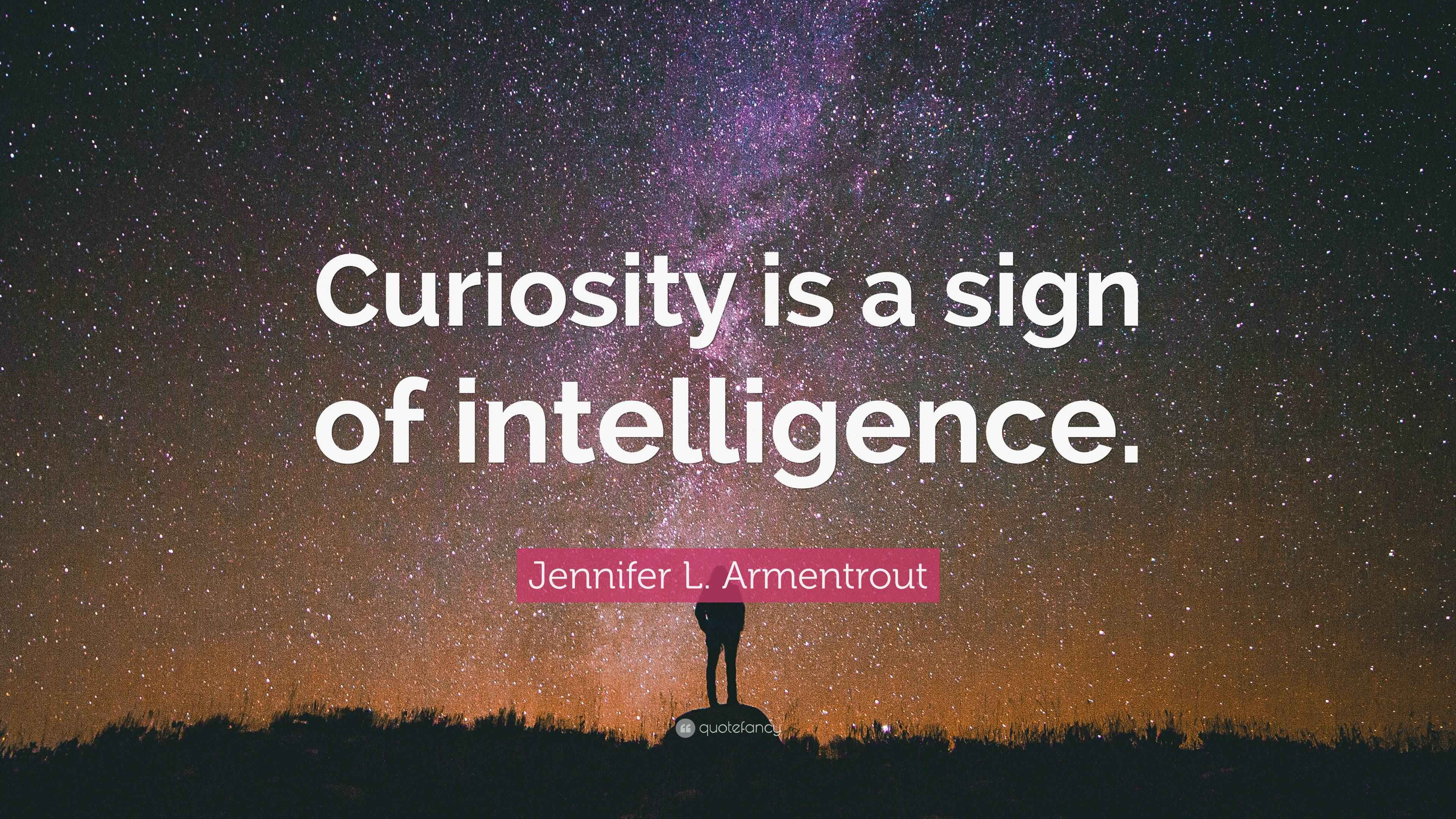Jennifer L. Armentrout Quote: “Curiosity is a sign of intelligence.”