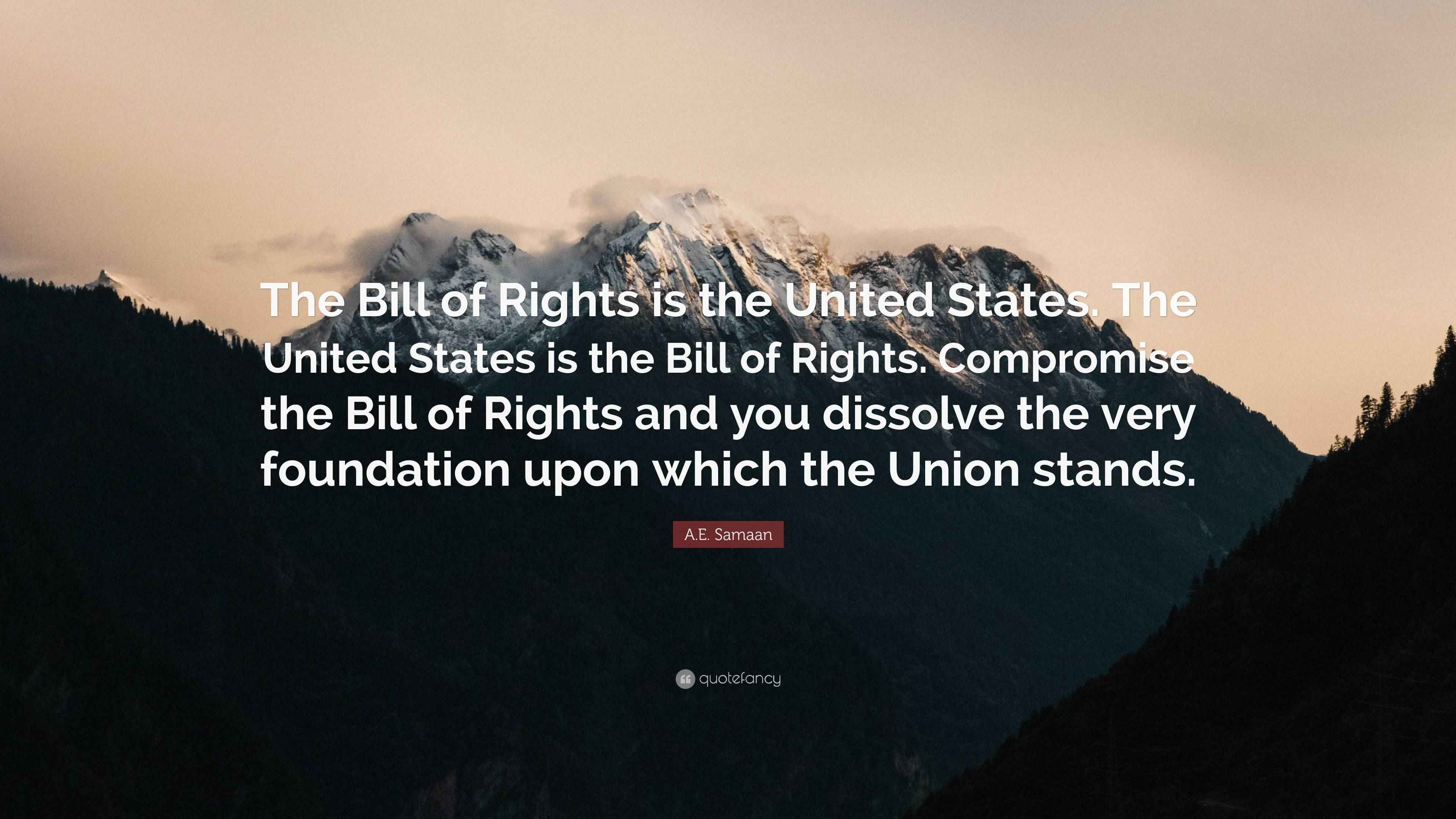 A.E. Samaan Quote: “The Bill of Rights is the United States. The United ...