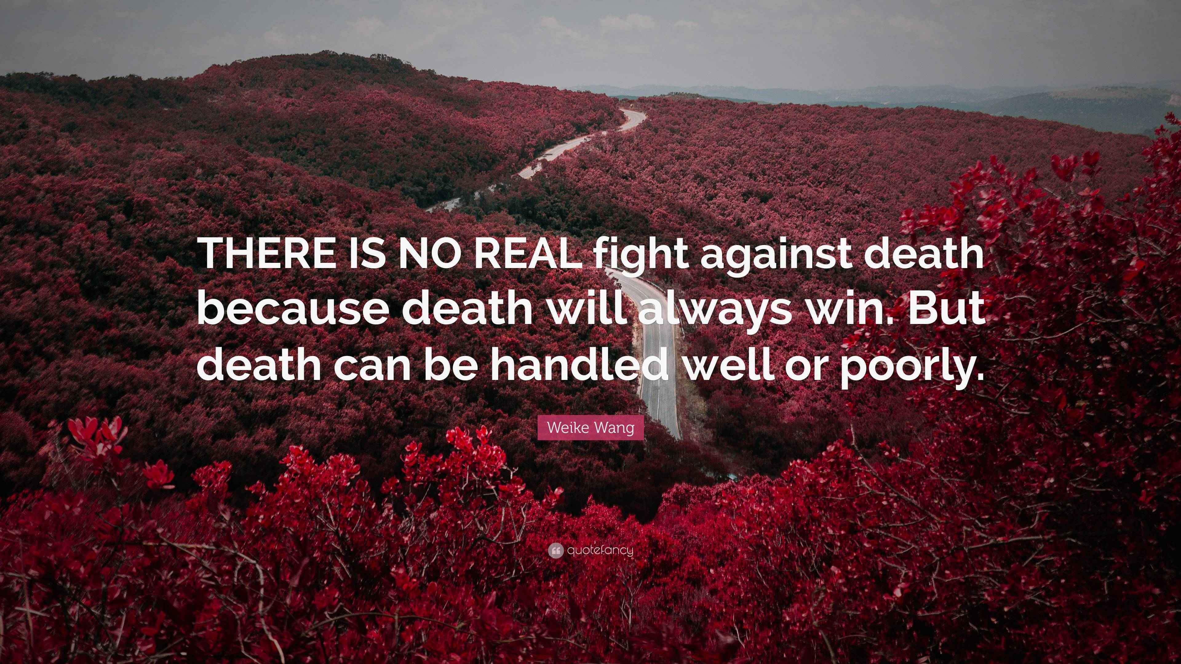 Weike Wang Quote: “THERE IS NO REAL fight against death because death ...