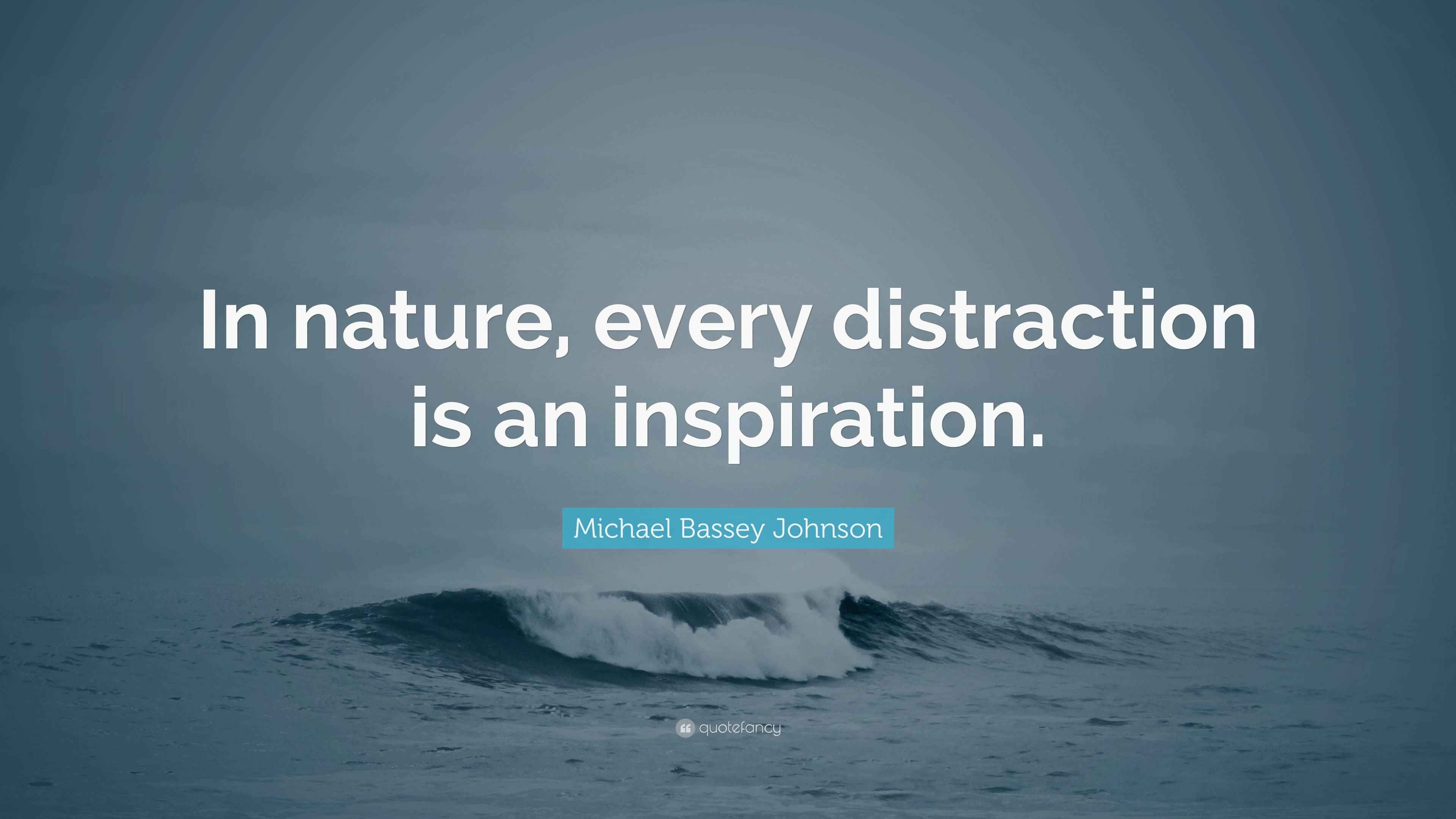 Michael Bassey Johnson Quote: “In nature, every distraction is an ...