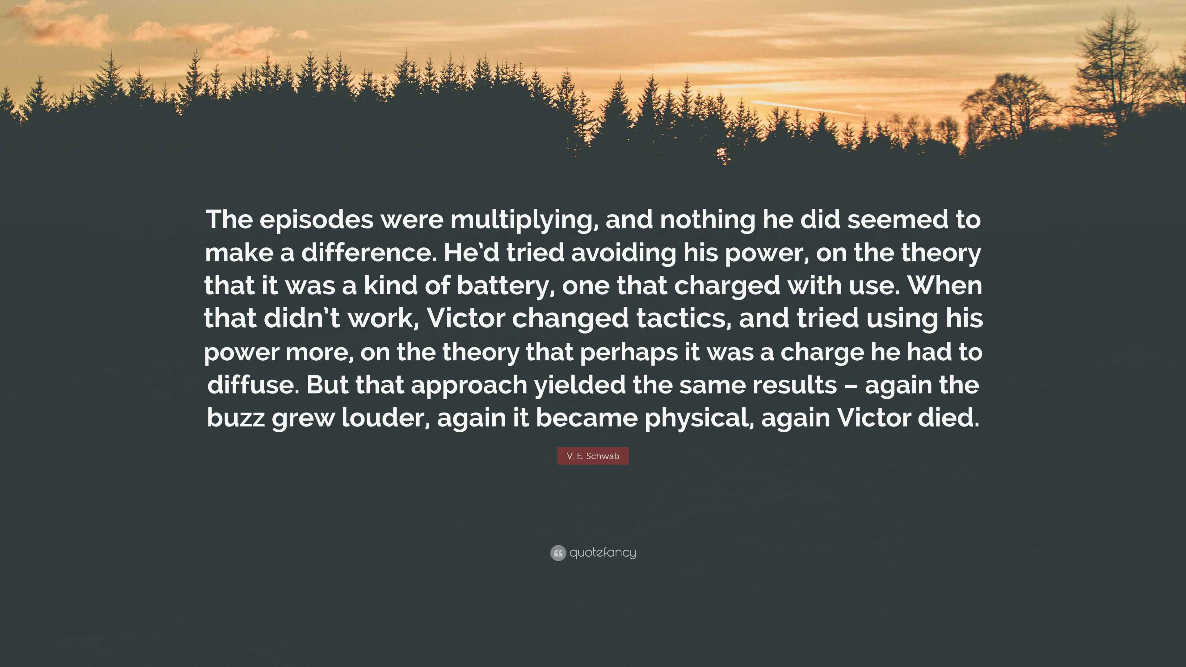 V. E. Schwab Quote: “The episodes were multiplying, and nothing he did ...