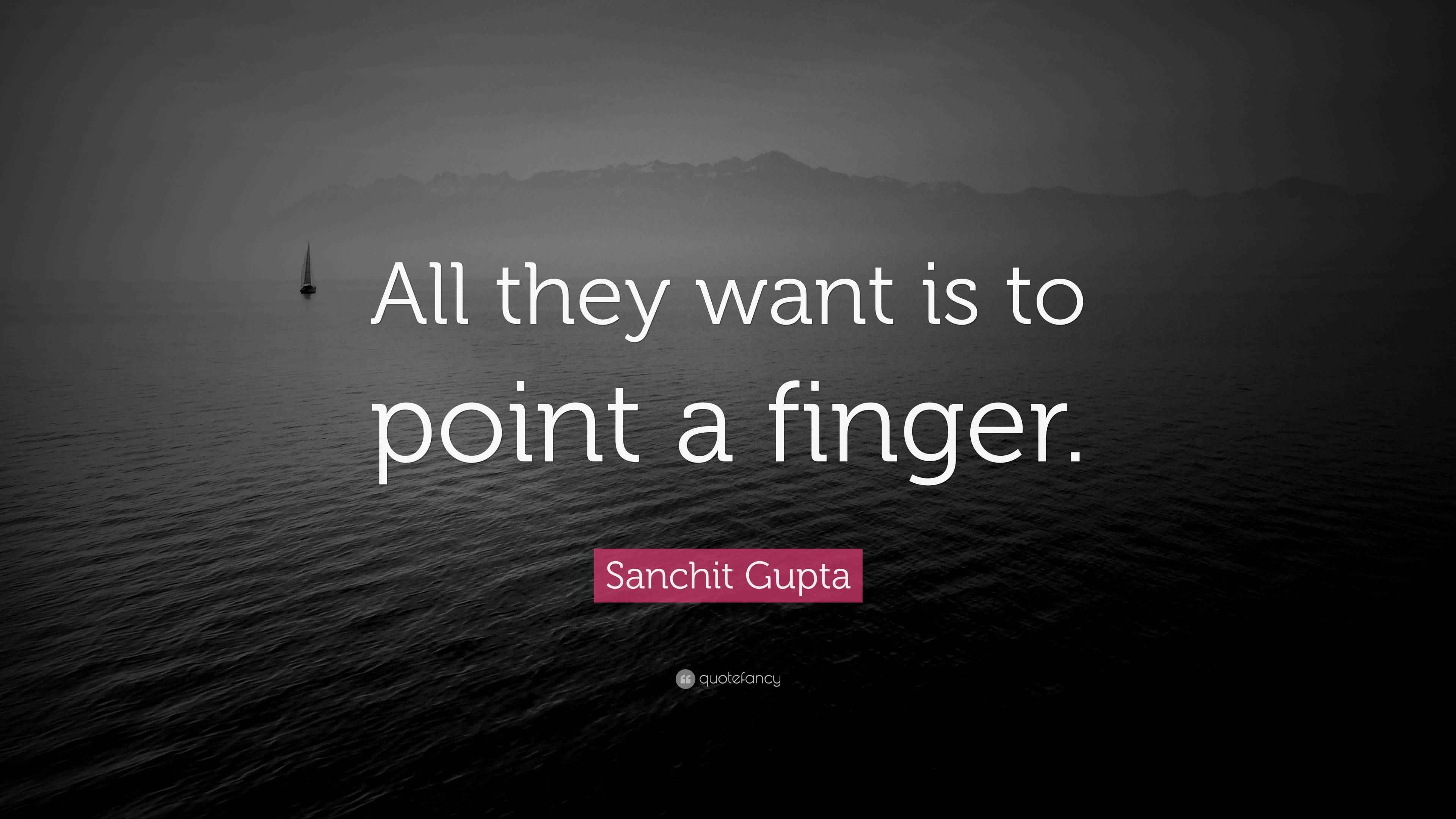 Sanchit Gupta Quote: “All they want is to point a finger.”