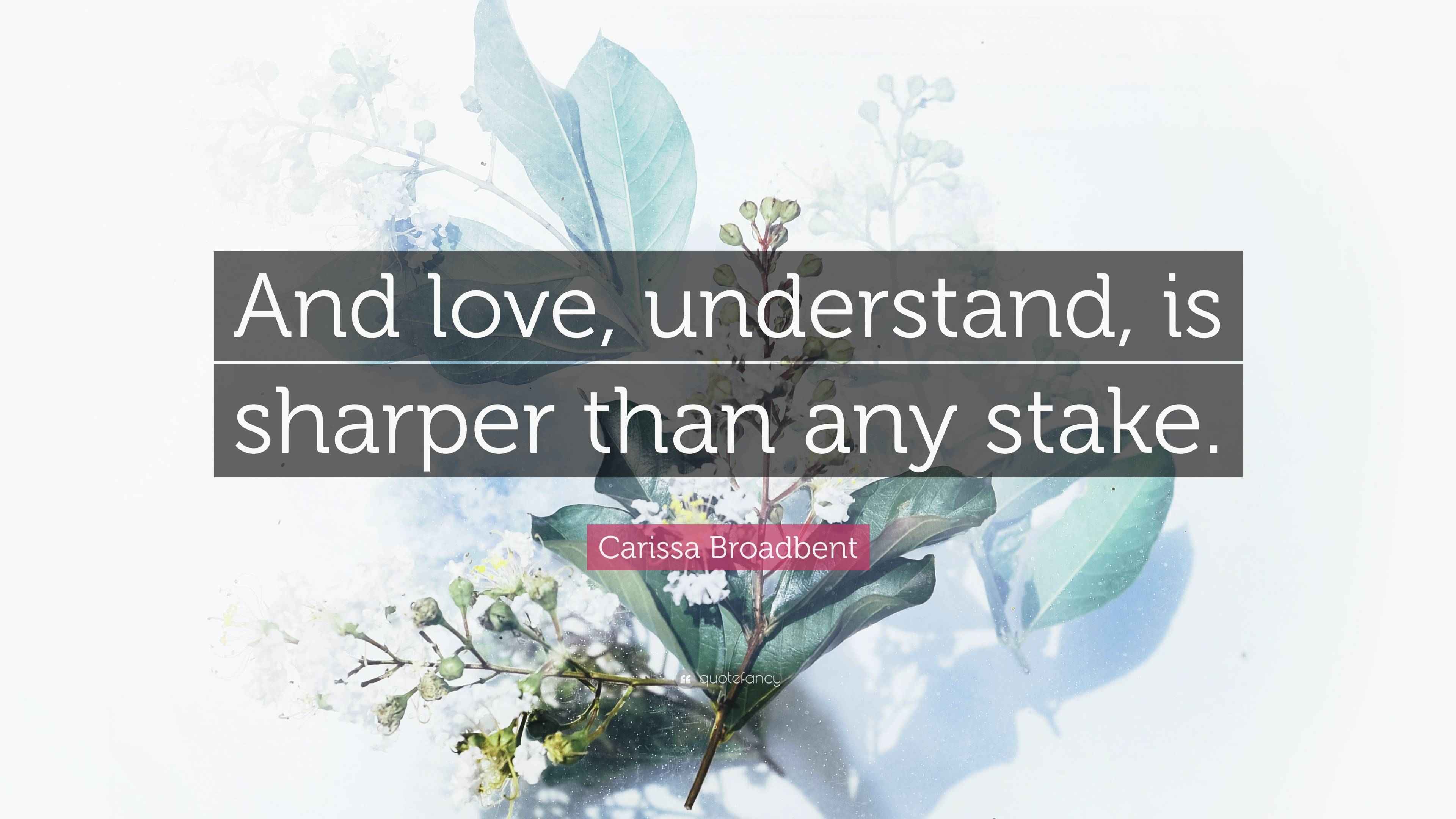 Carissa Broadbent Quote: “And love, understand, is sharper than any stake.”