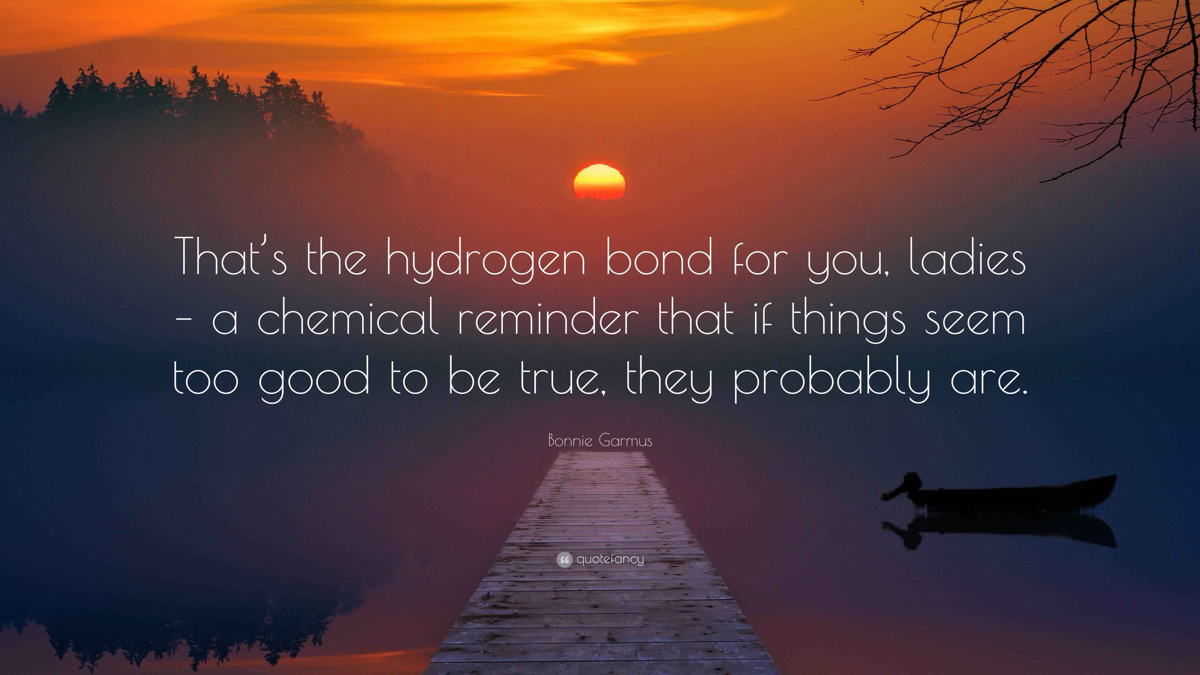 Bonnie Garmus Quote: “That’s the hydrogen bond for you, ladies – a ...