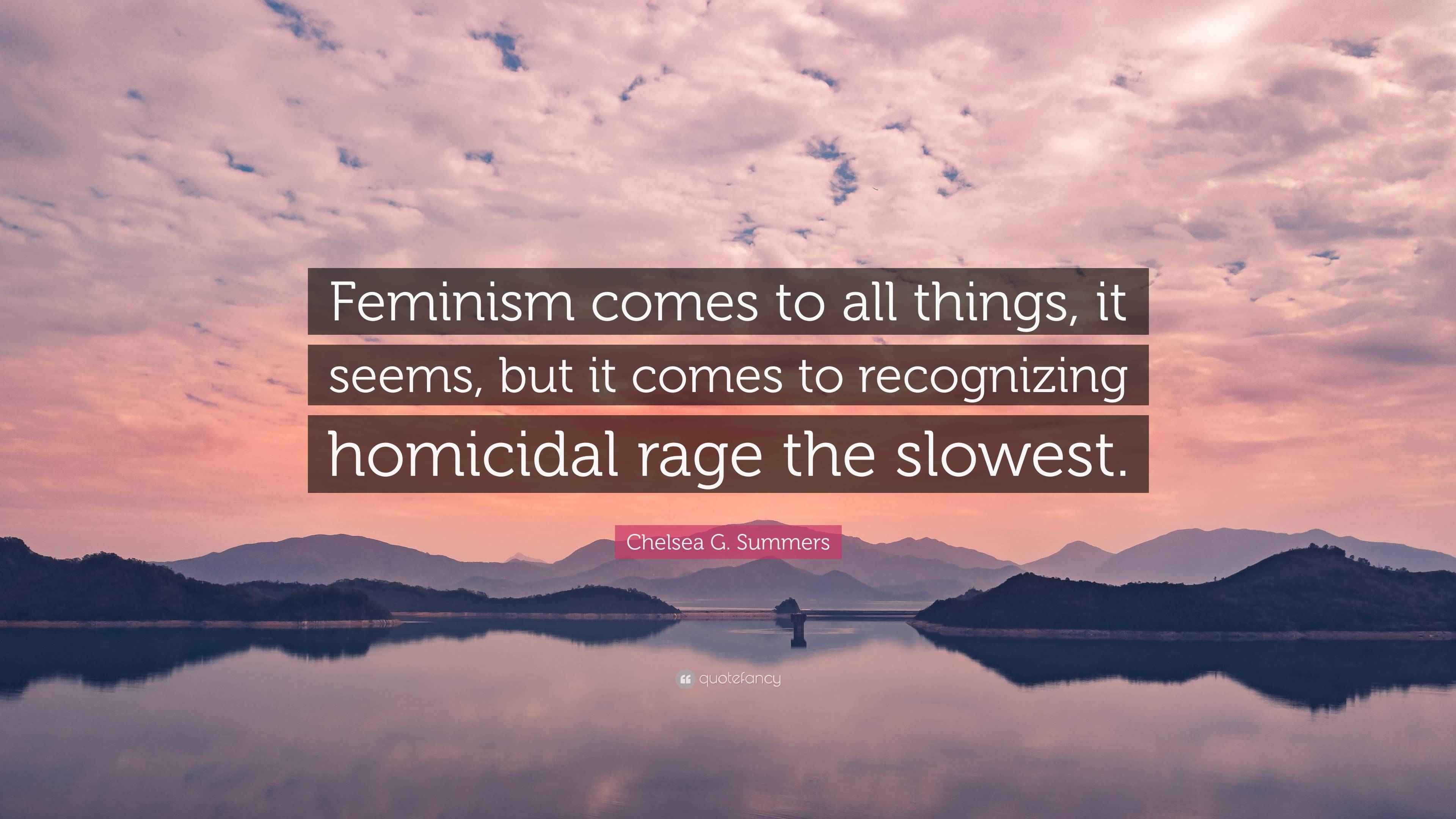 Chelsea G. Summers Quote: “Feminism comes to all things, it seems, but ...