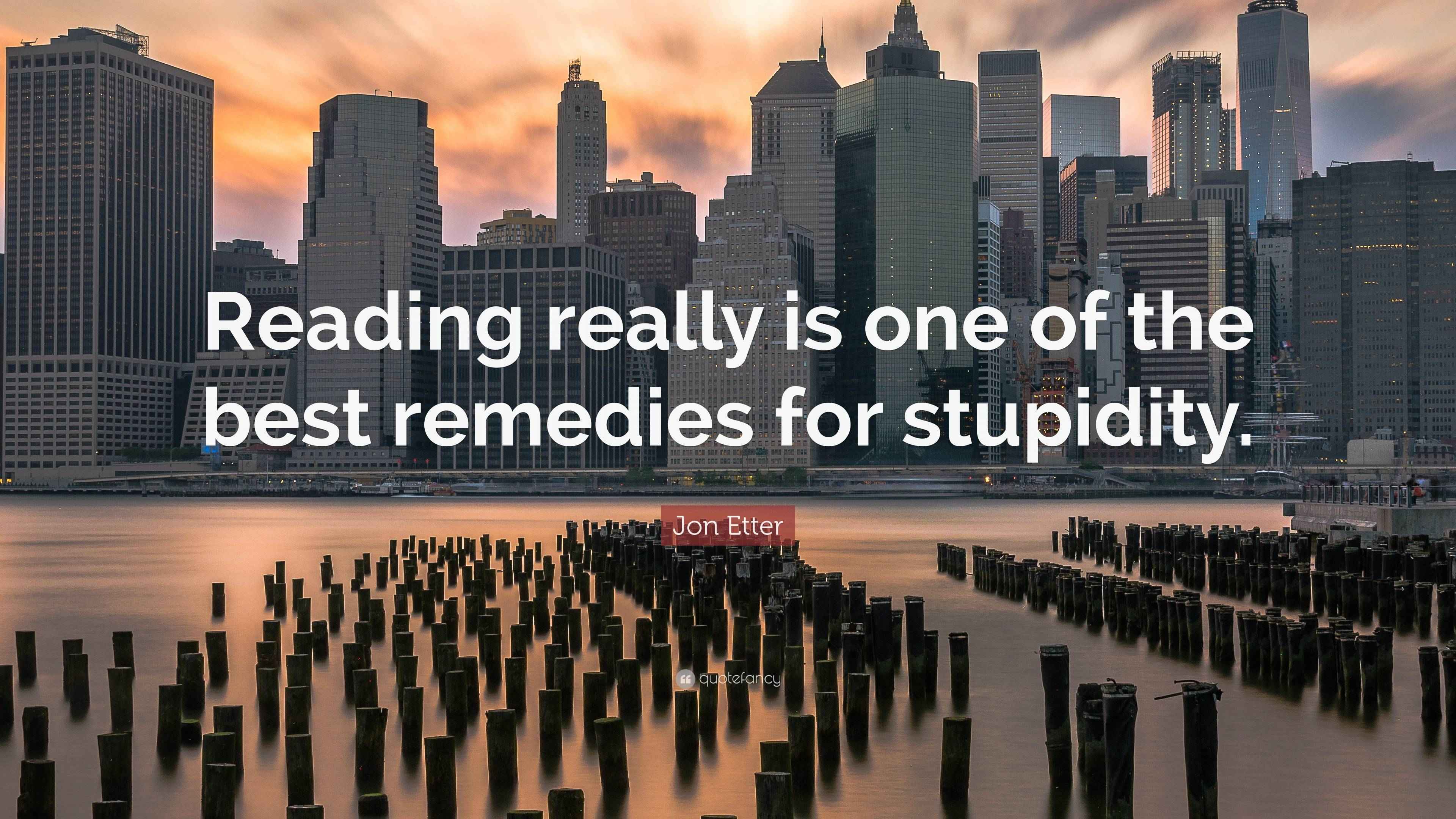 Jon Etter Quote: “Reading really is one of the best remedies for ...