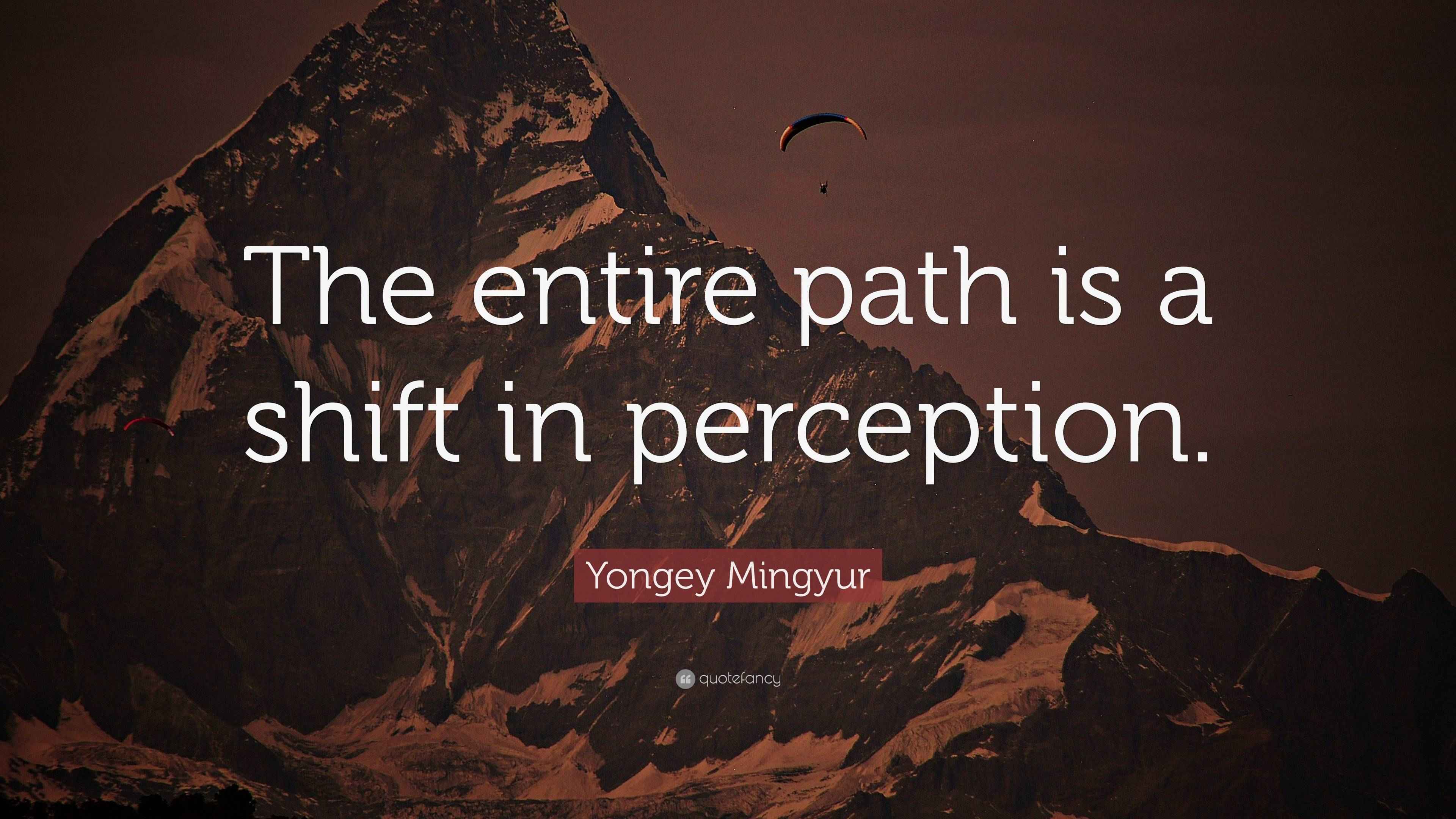 Yongey Mingyur Quote: “The entire path is a shift in perception.”