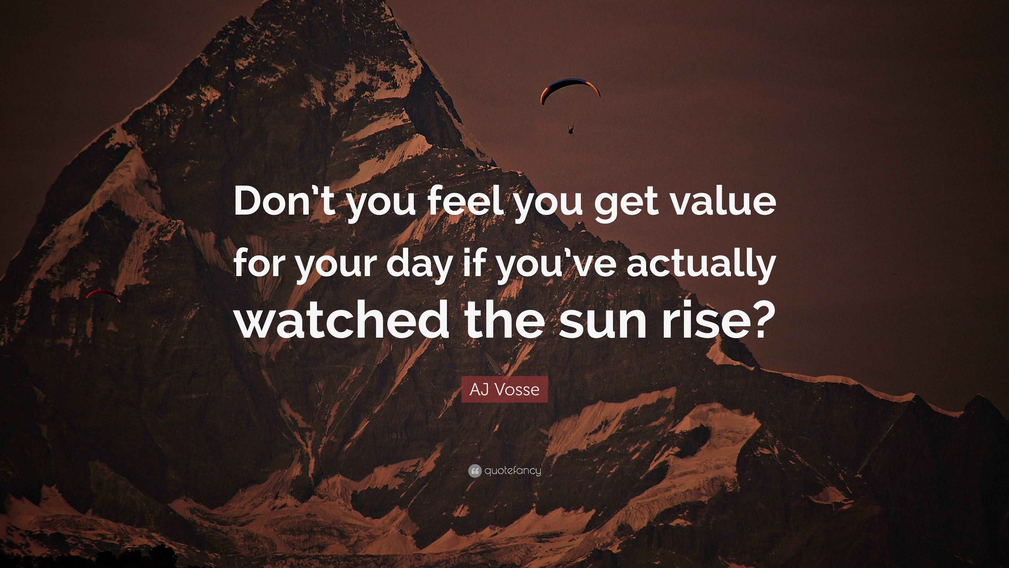 AJ Vosse Quote: “Don’t you feel you get value for your day if you’ve ...