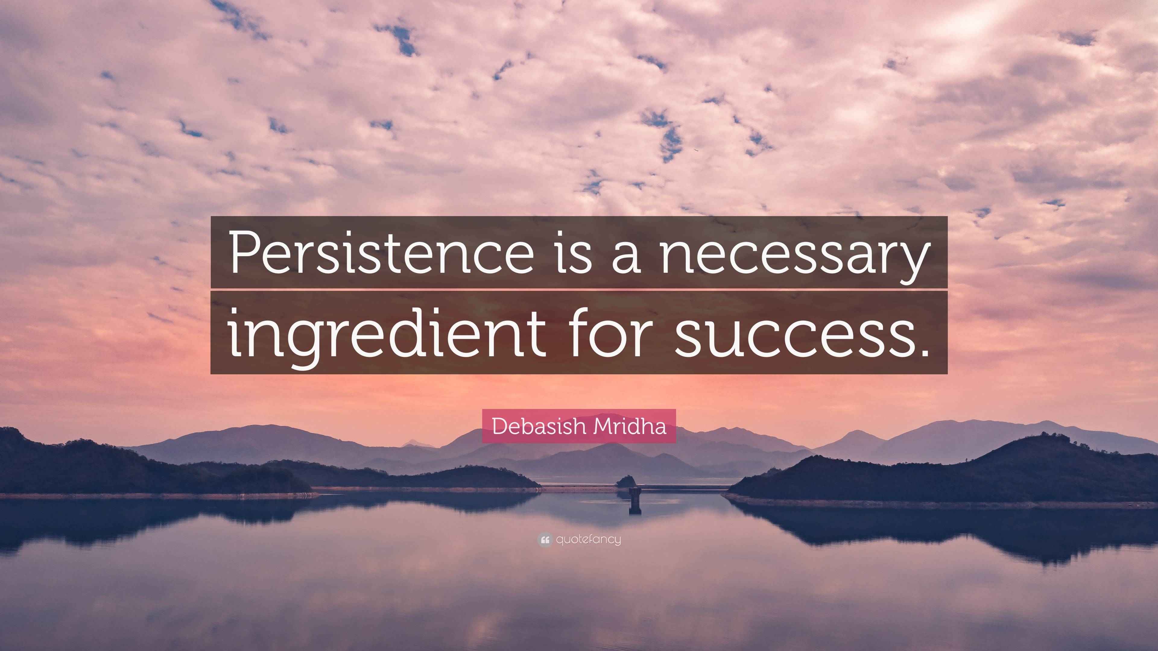 Debasish Mridha Quote: “Persistence is a necessary ingredient for success.”
