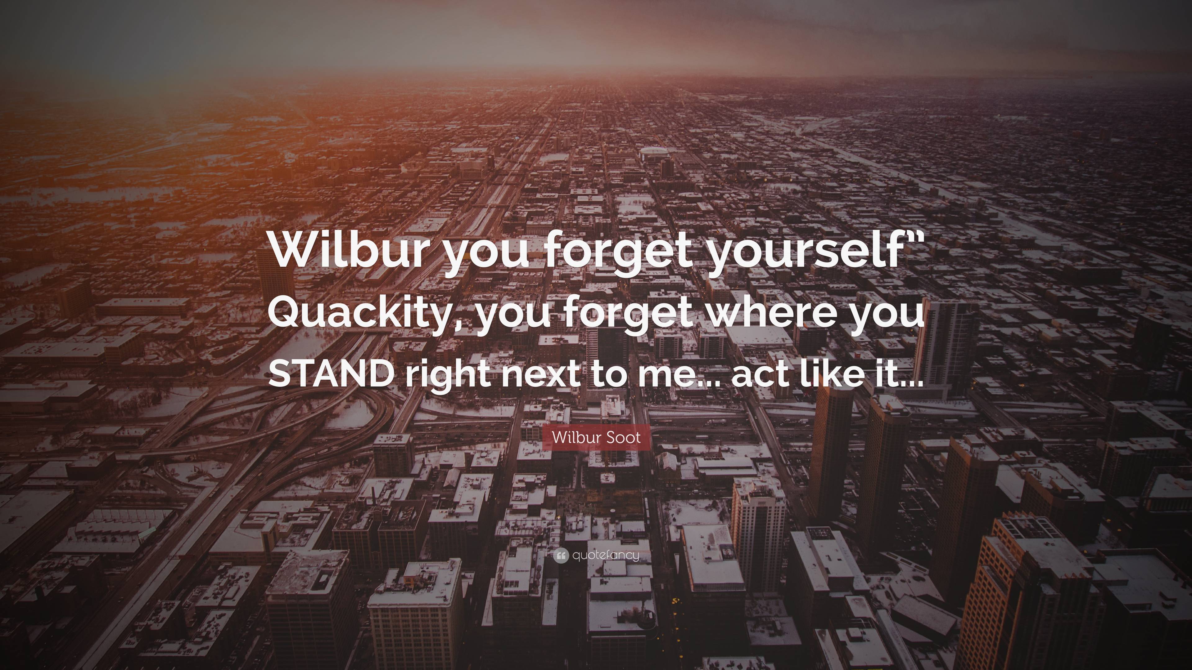Wilbur Soot Quote: “Wilbur you forget yourself” Quackity, you forget ...