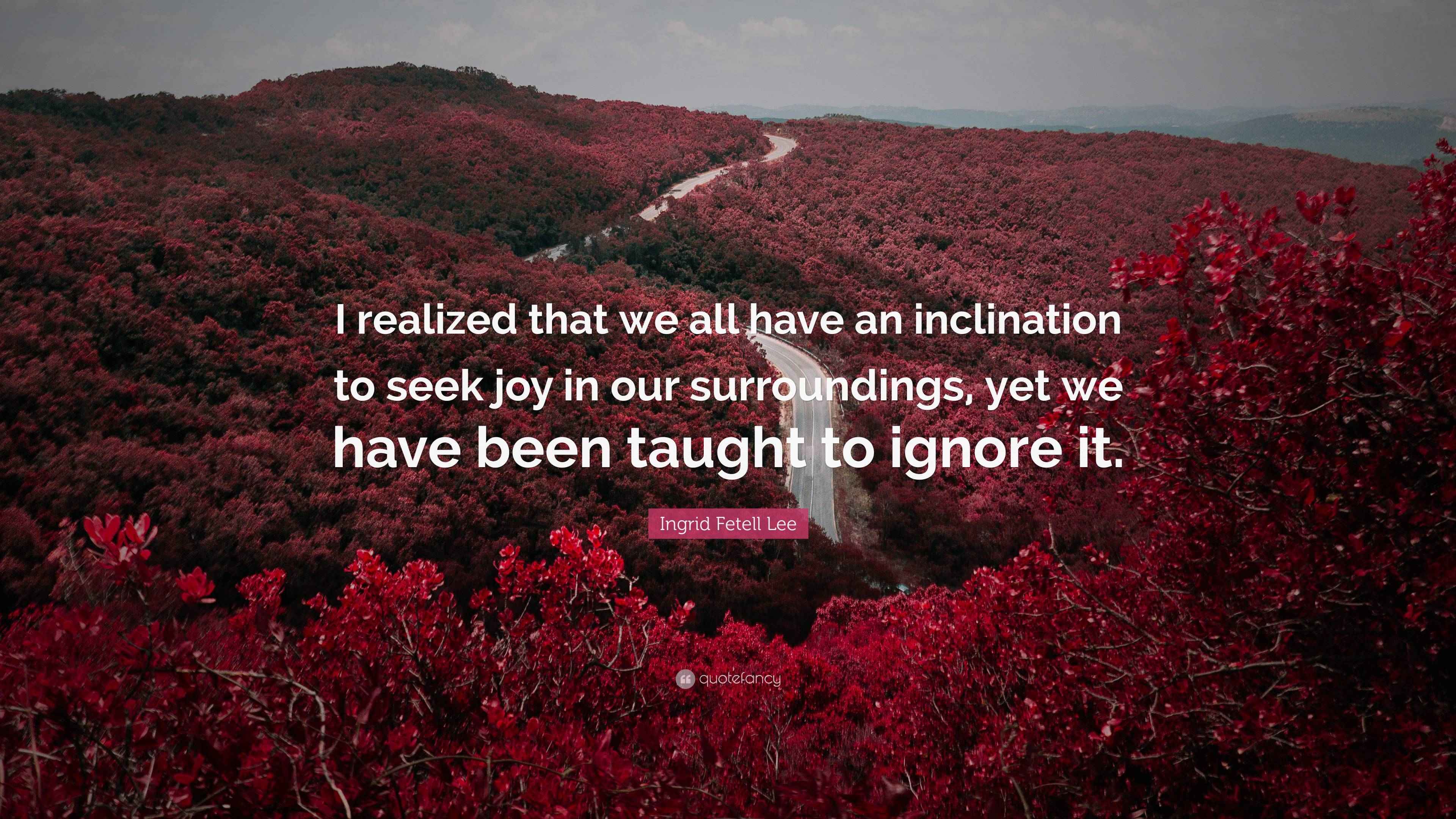 Ingrid Fetell Lee Quote: “I realized that we all have an inclination to ...