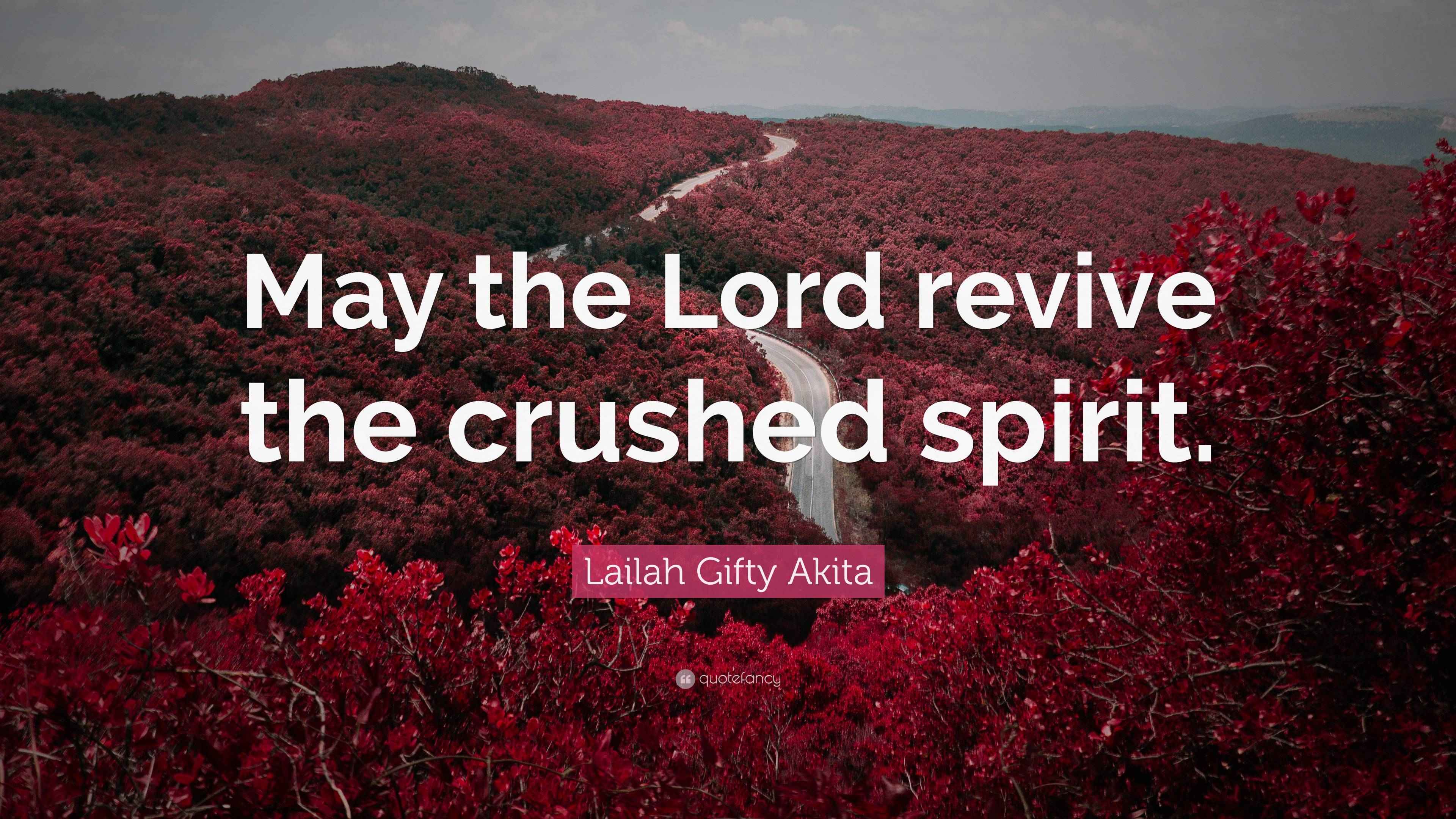 Lailah Gifty Akita Quote: “May the Lord revive the crushed spirit.”
