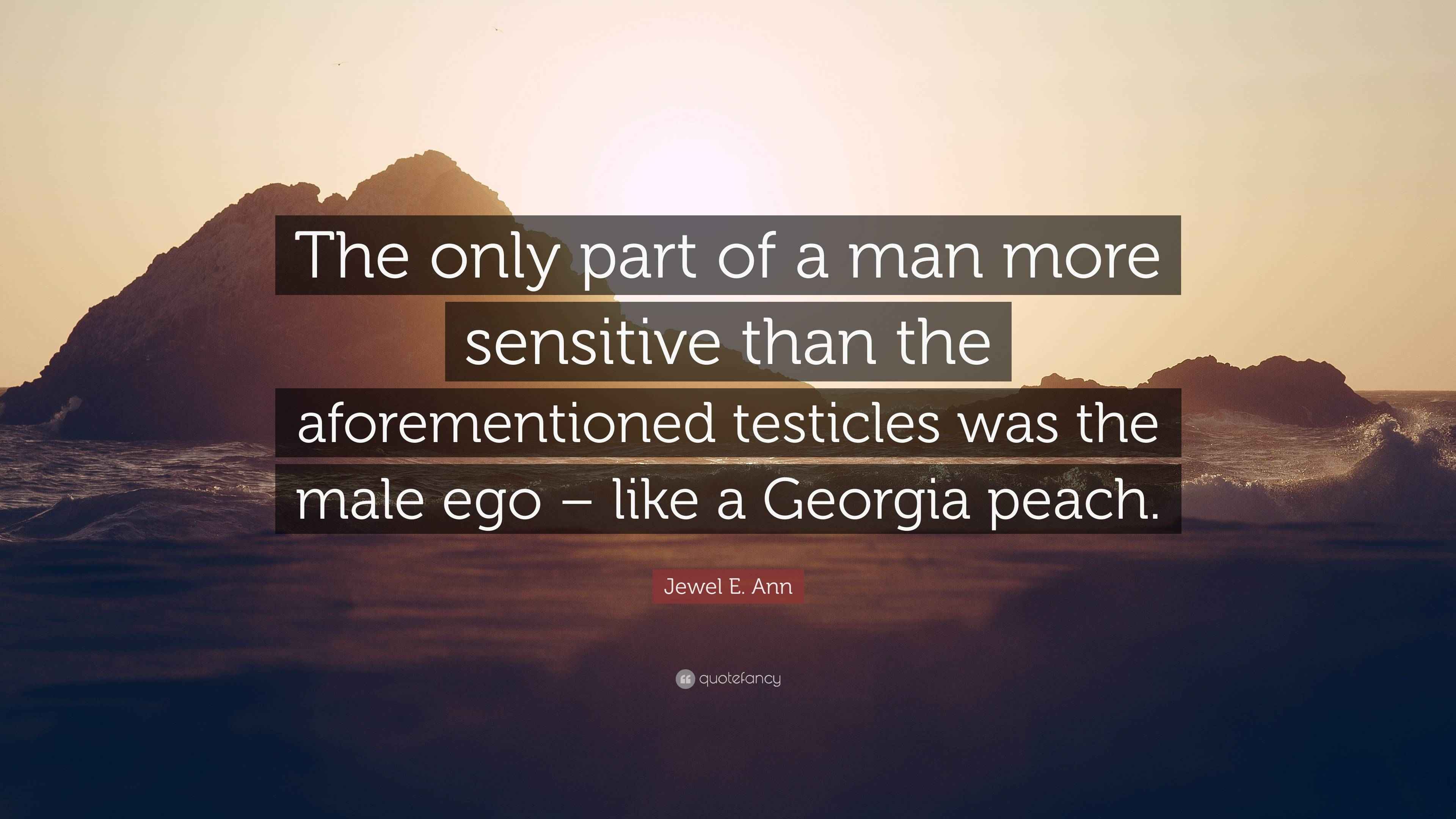 Jewel E. Ann Quote: “The only part of a man more sensitive than the ...