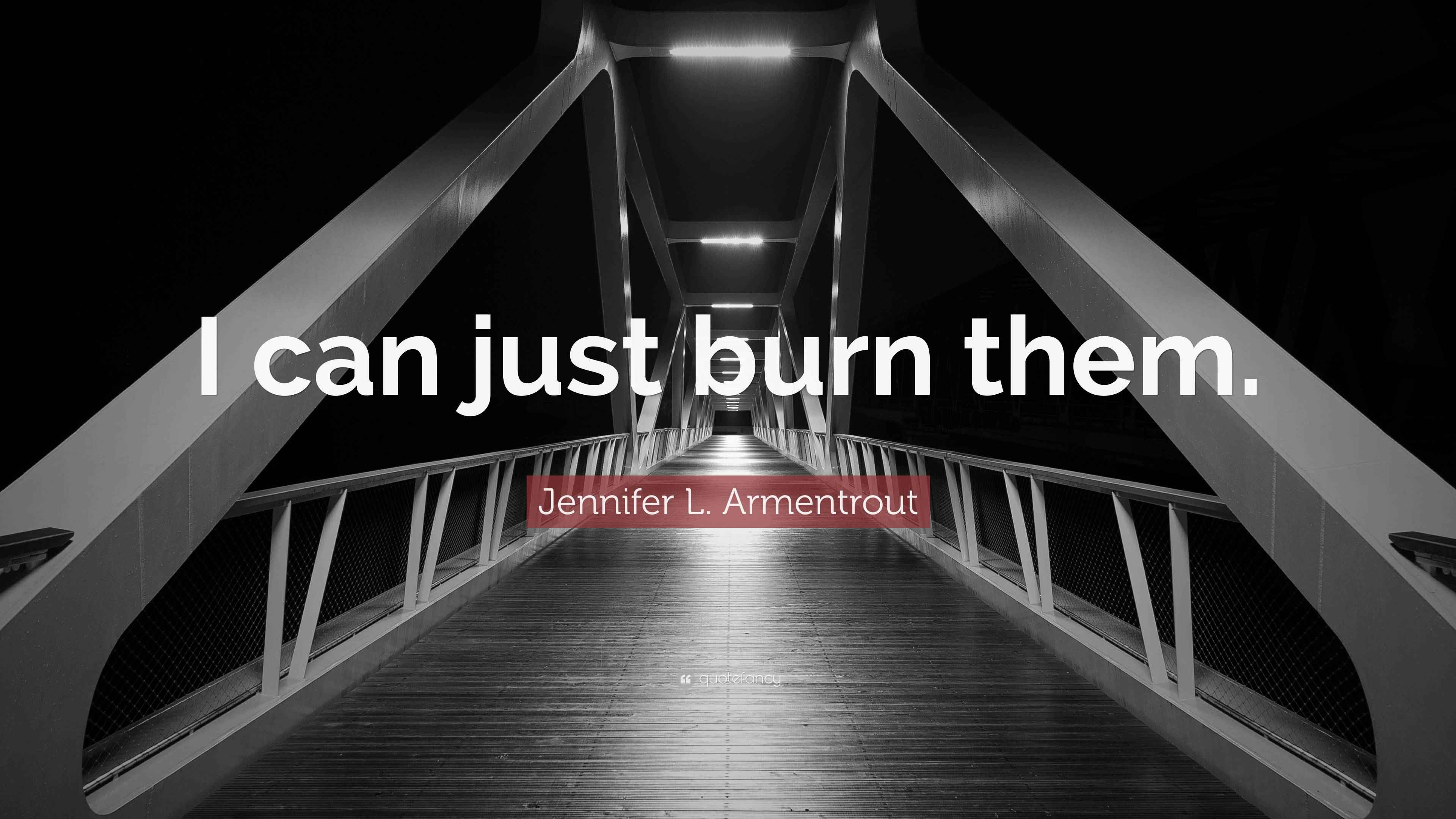 Jennifer L. Armentrout Quote: “I can just burn them.”