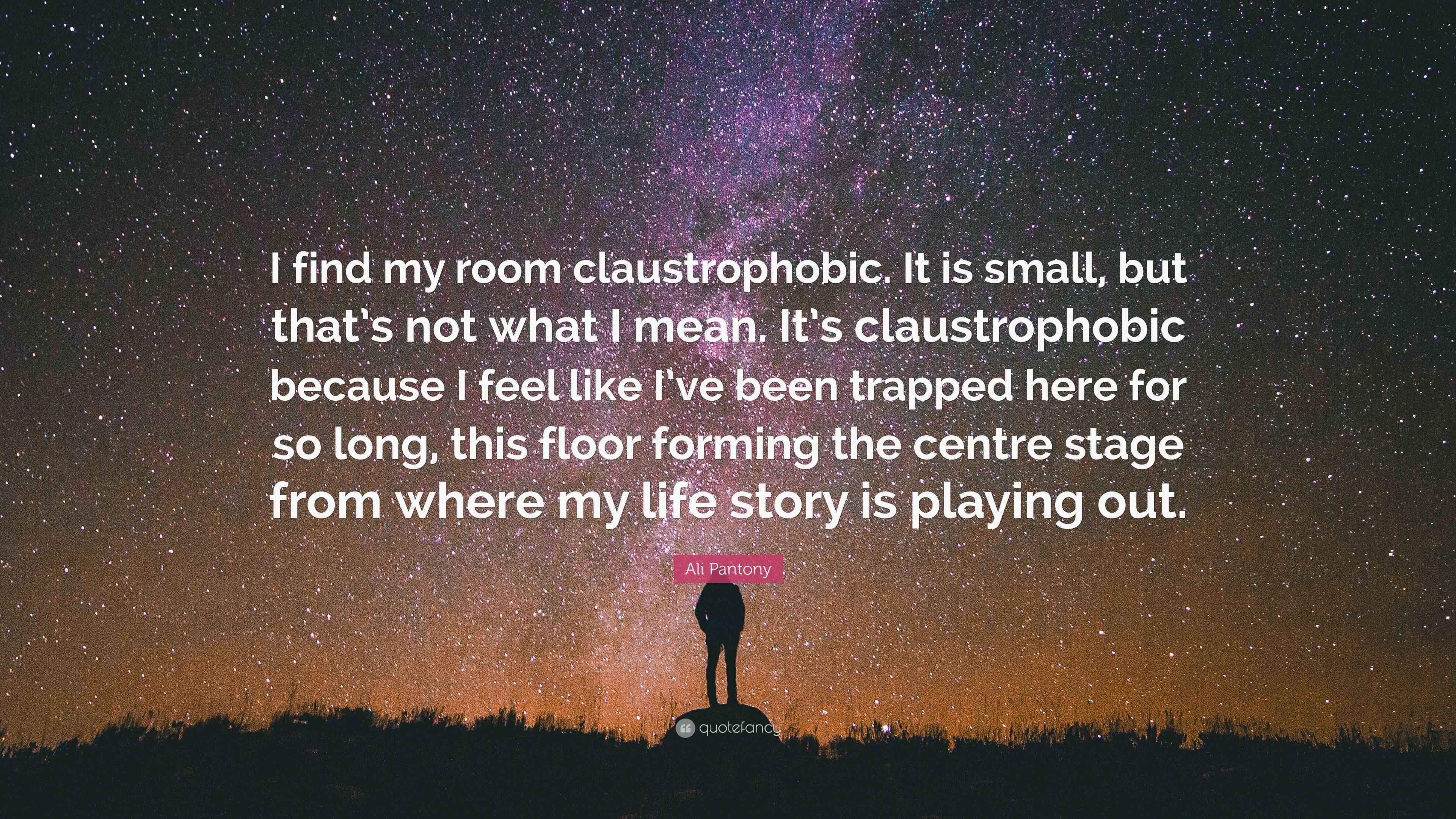 Ali Pantony Quote: “I find my room claustrophobic. It is small, but ...