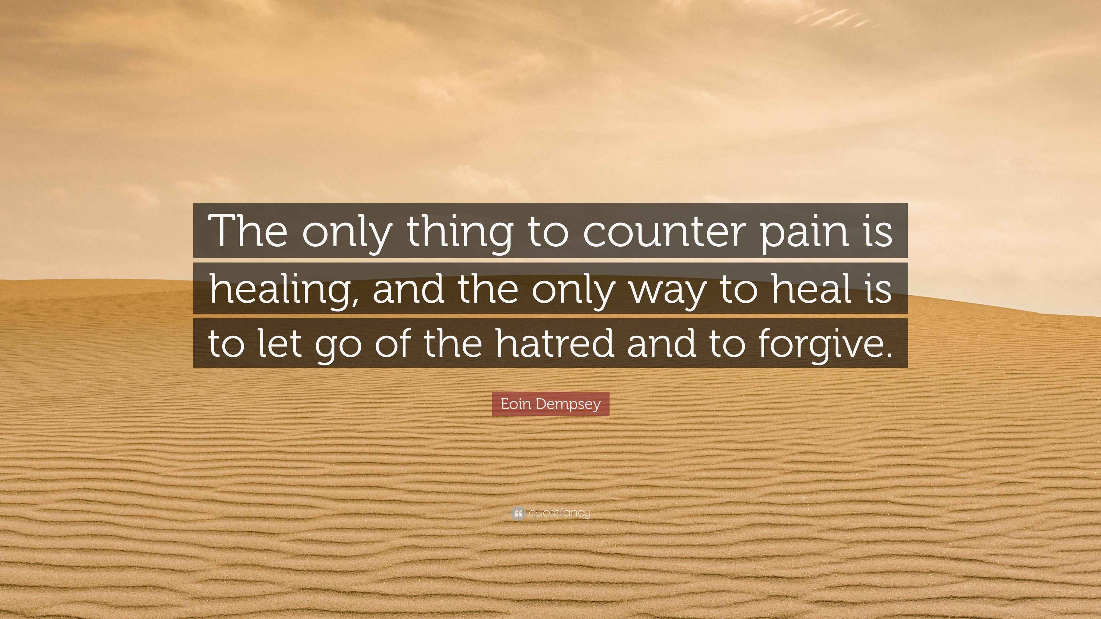 Eoin Dempsey Quote: “The only thing to counter pain is healing, and the ...