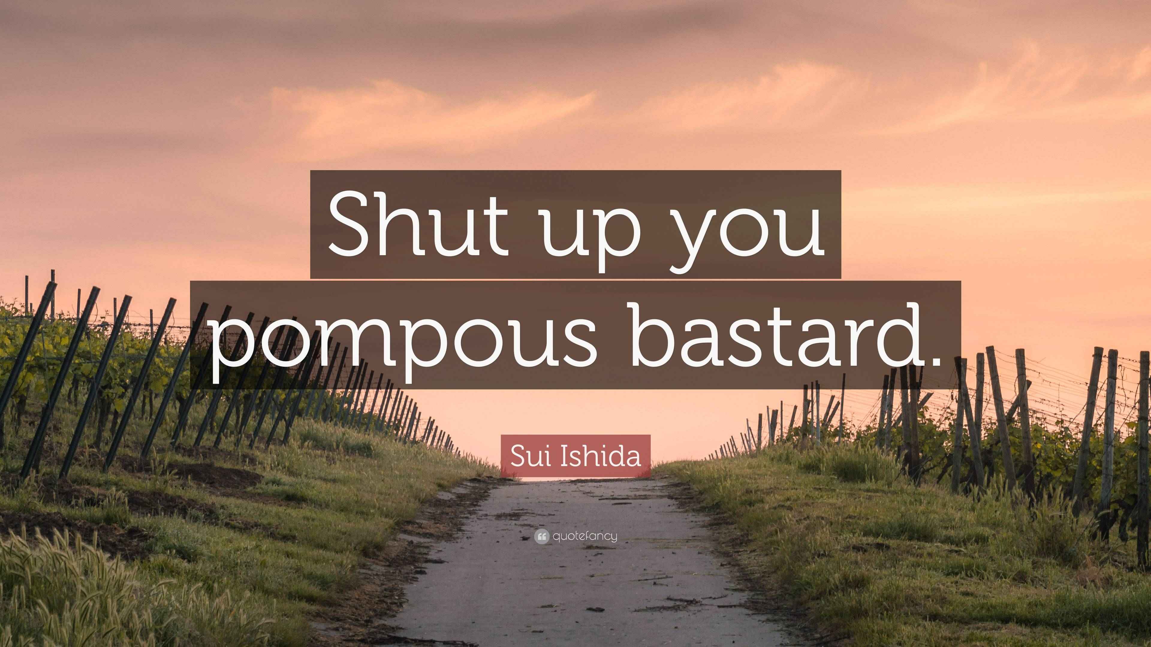 Sui Ishida Quote: “Shut up you pompous bastard.”