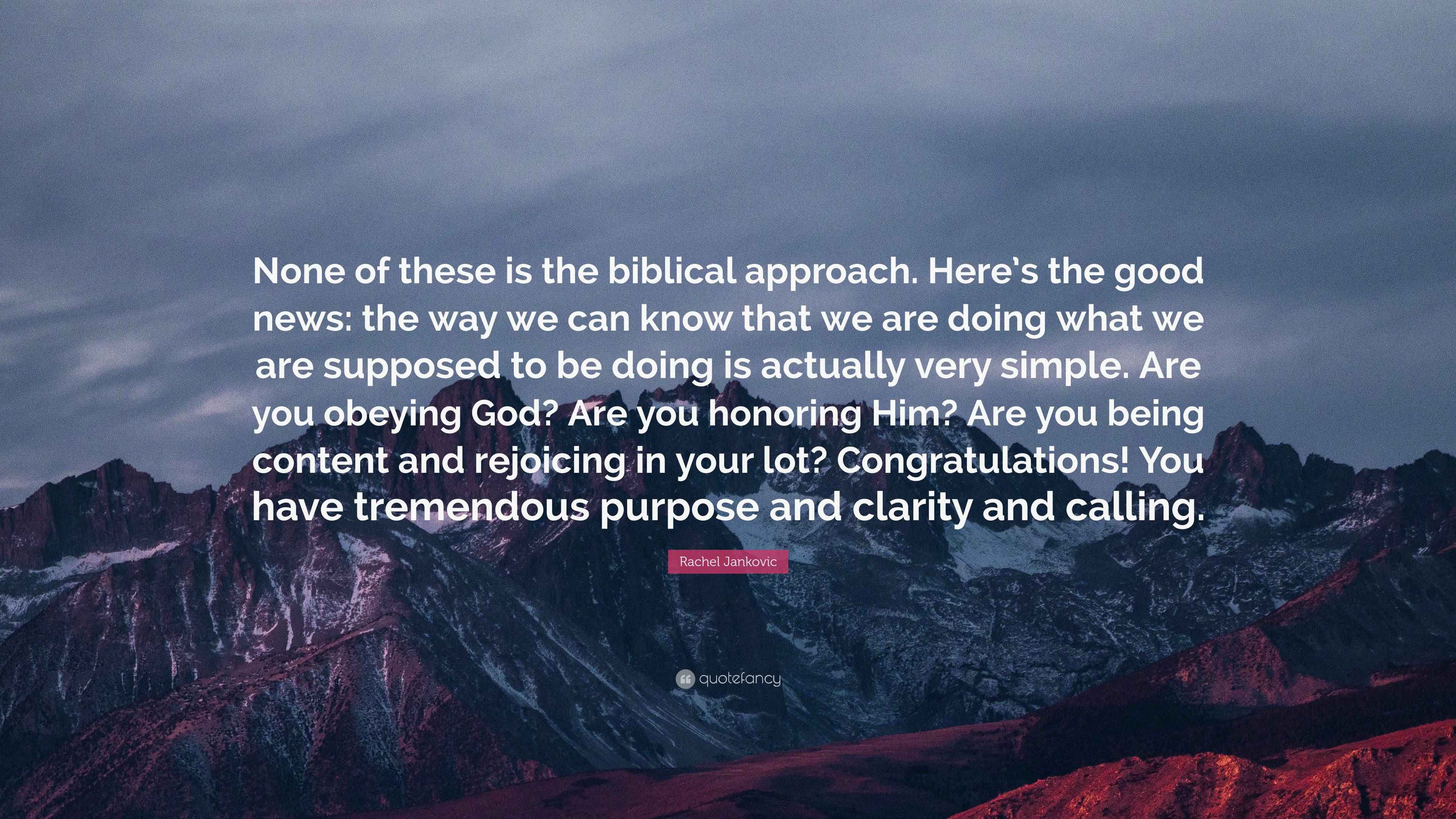 Rachel Jankovic Quote: “None of these is the biblical approach. Here’s ...