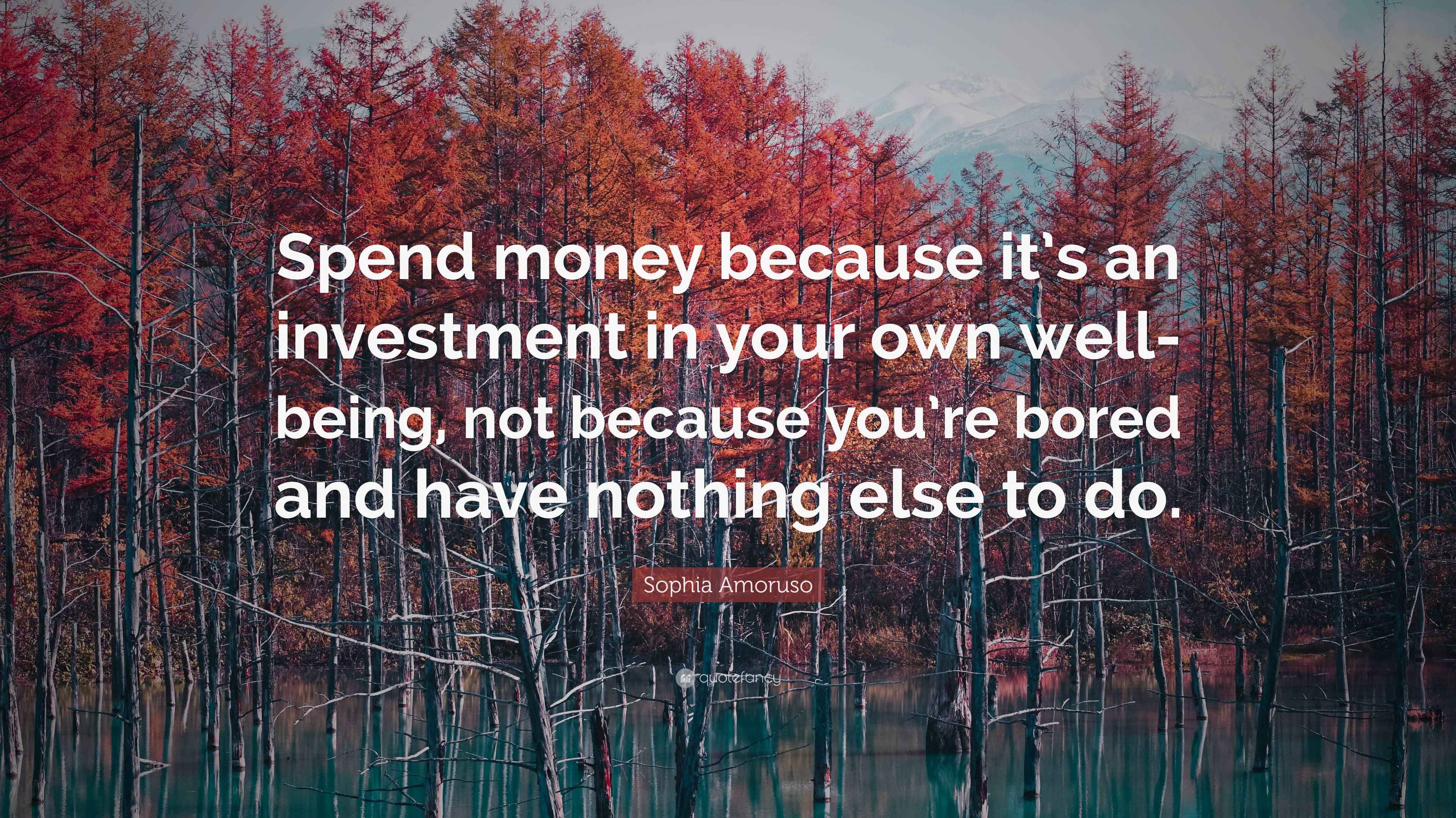 Sophia Amoruso Quote: “Spend money because it’s an investment in your ...