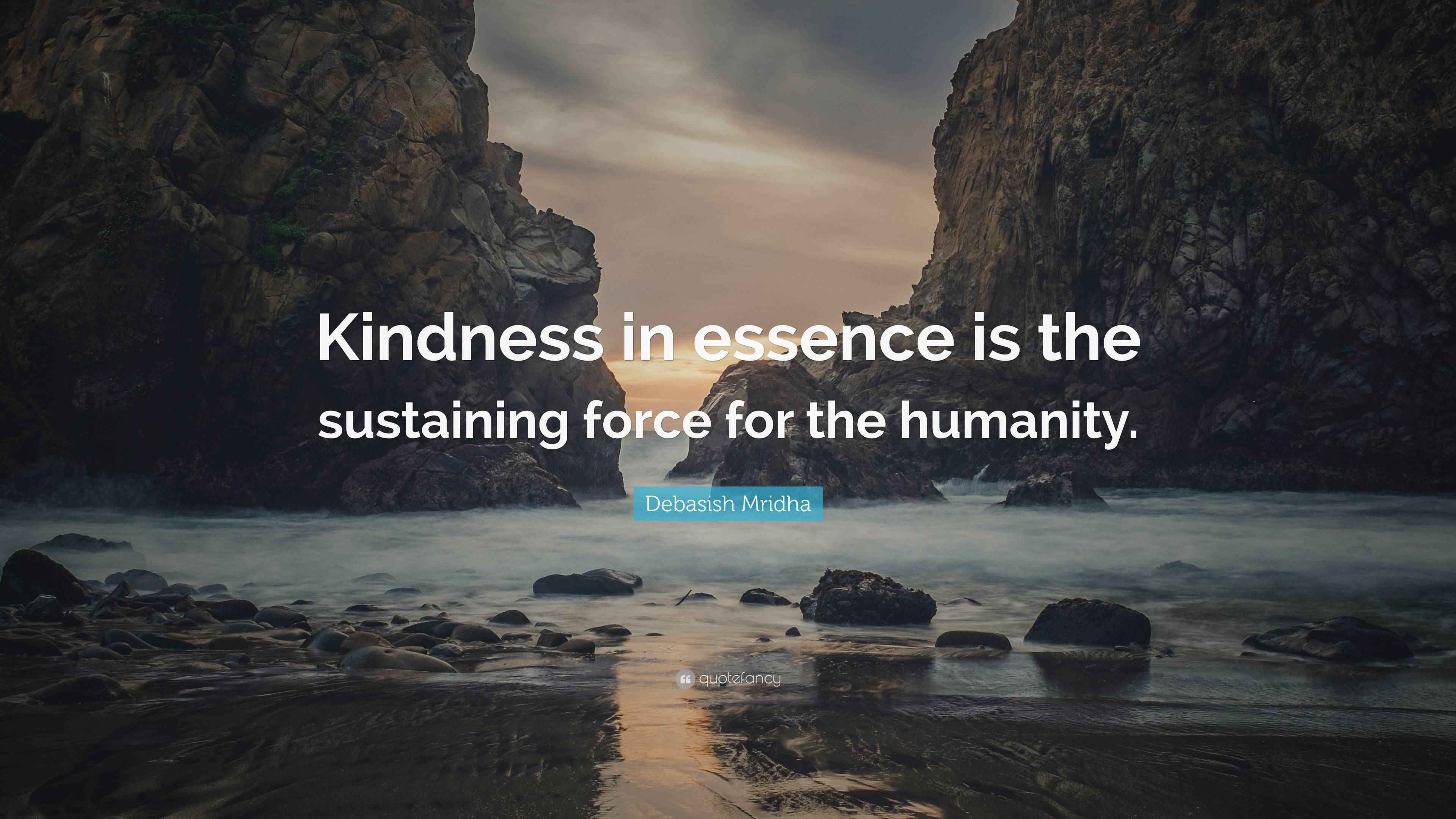 Debasish Mridha Quote: “Kindness in essence is the sustaining force for ...