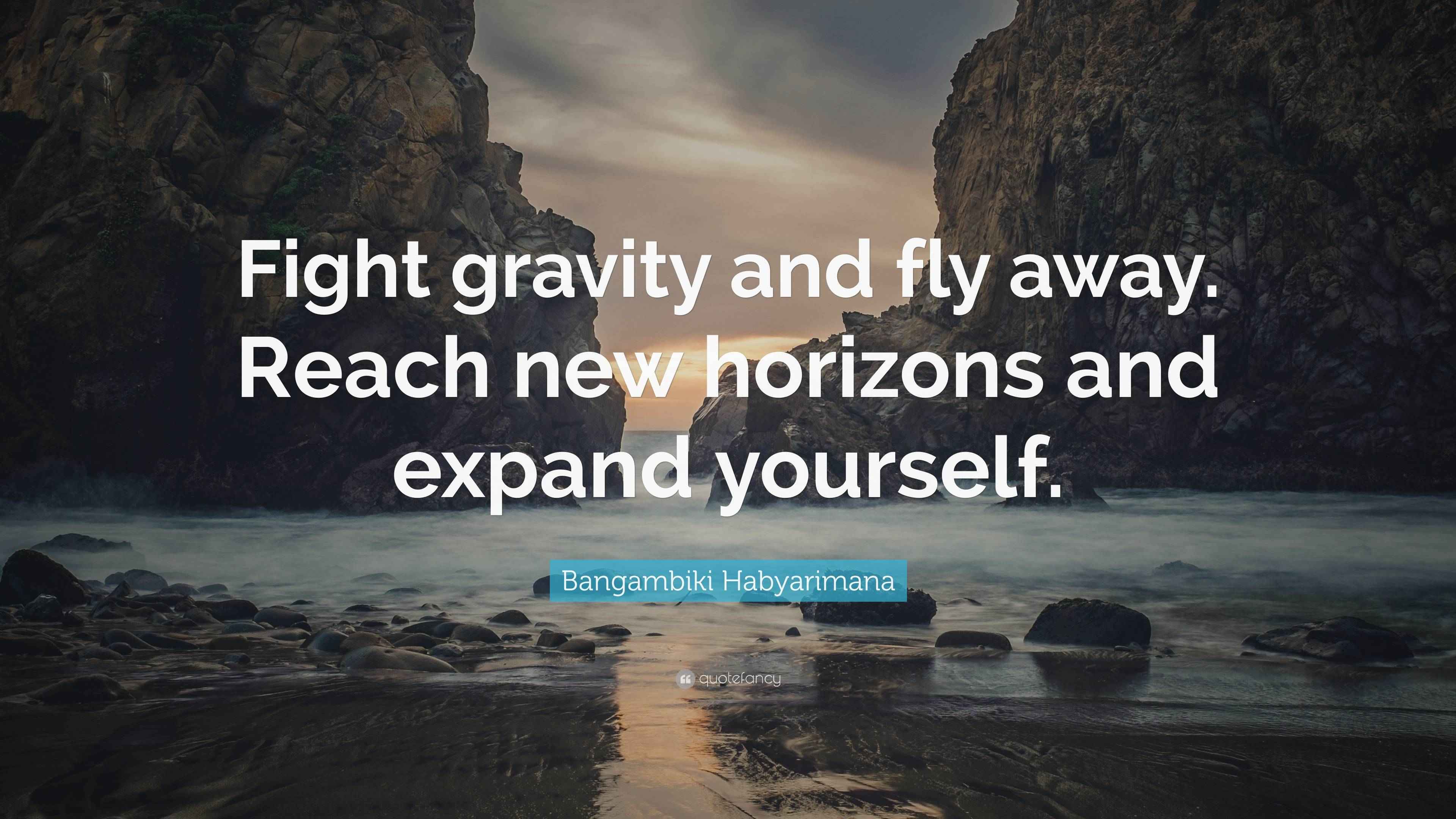 Bangambiki Habyarimana Quote: “Fight gravity and fly away. Reach new ...
