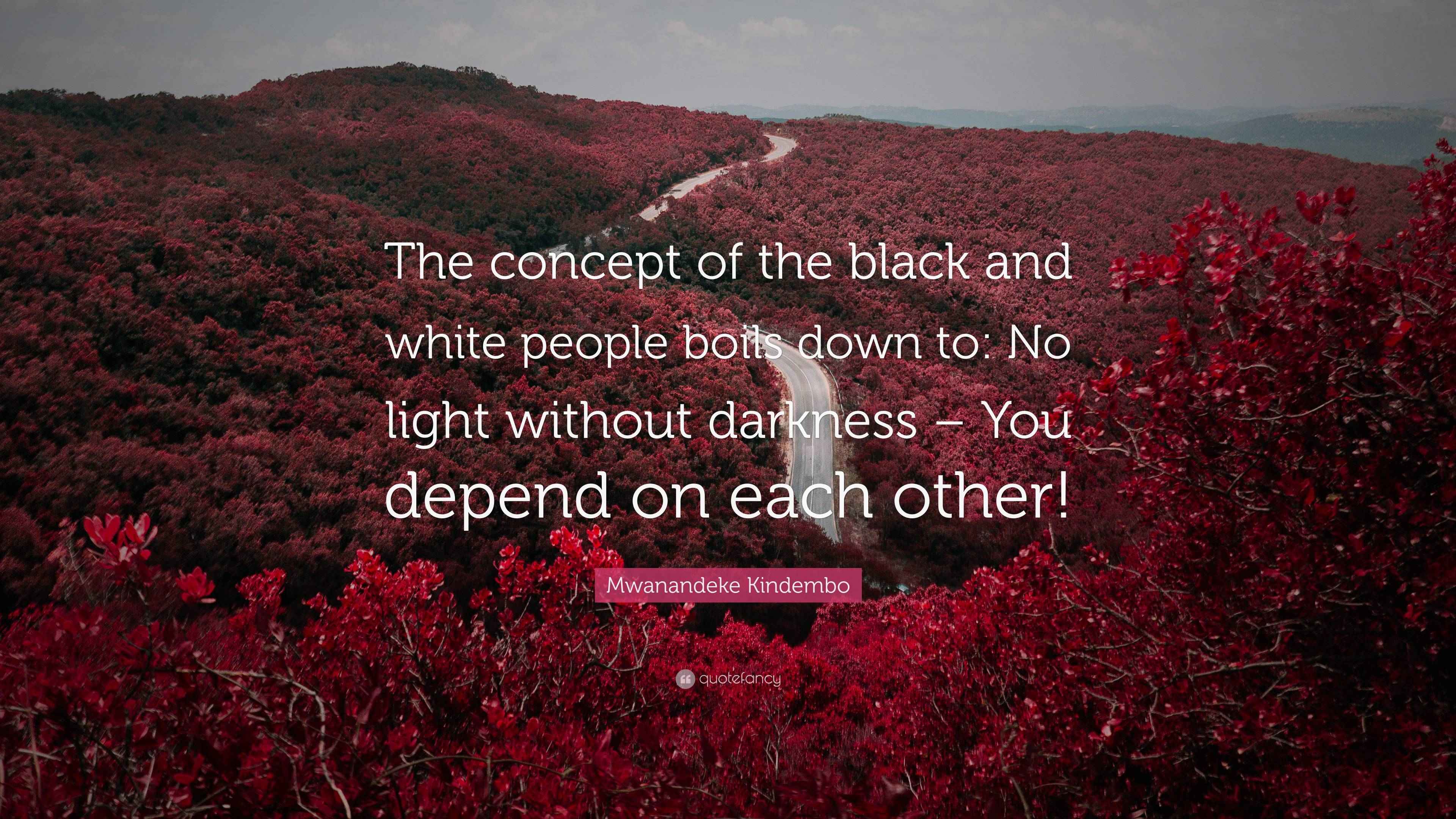 Mwanandeke Kindembo Quote: “The concept of the black and white people boils down to: No light ...