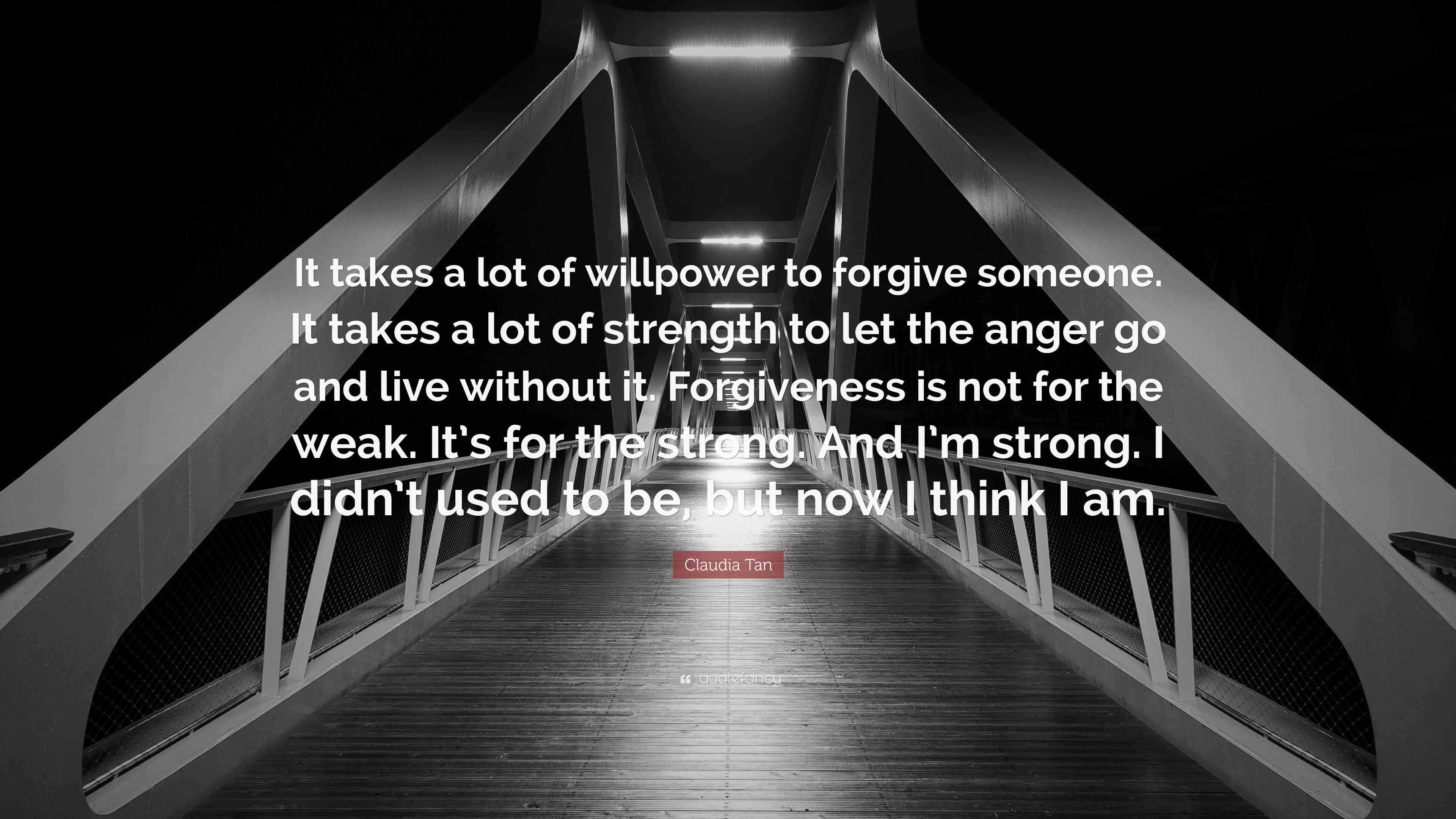 Claudia Tan Quote: “It takes a lot of willpower to forgive someone. It ...
