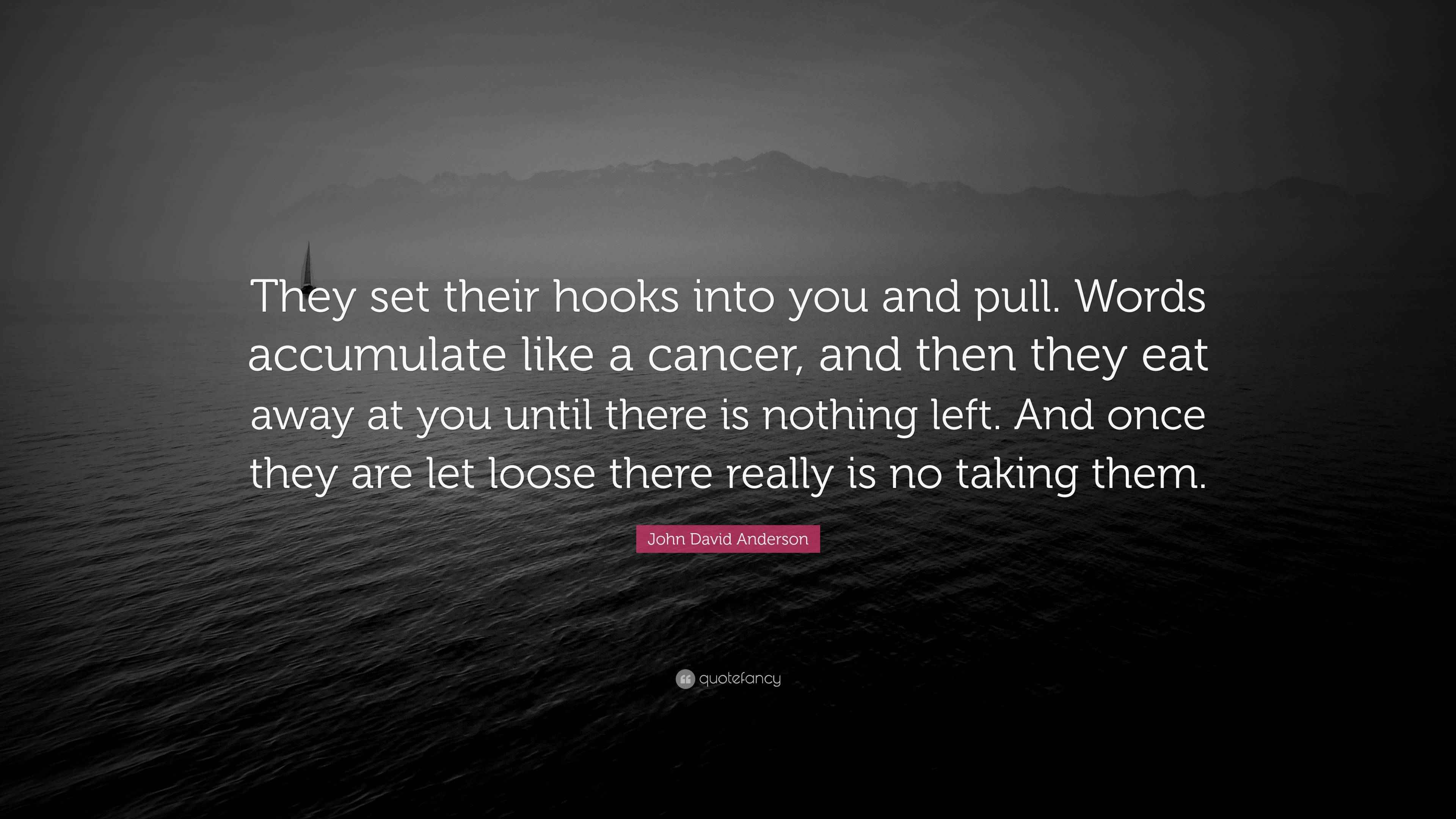 John David Anderson Quote: “They set their hooks into you and pull ...