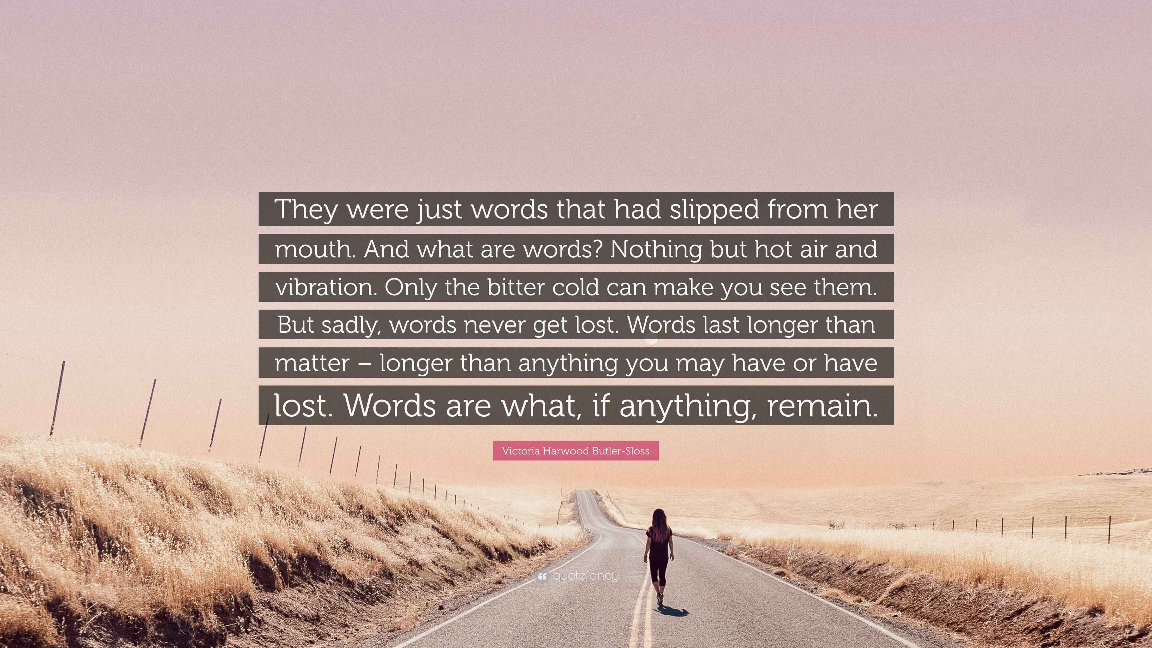 Victoria Harwood Butler-Sloss Quote: “They were just words that had ...