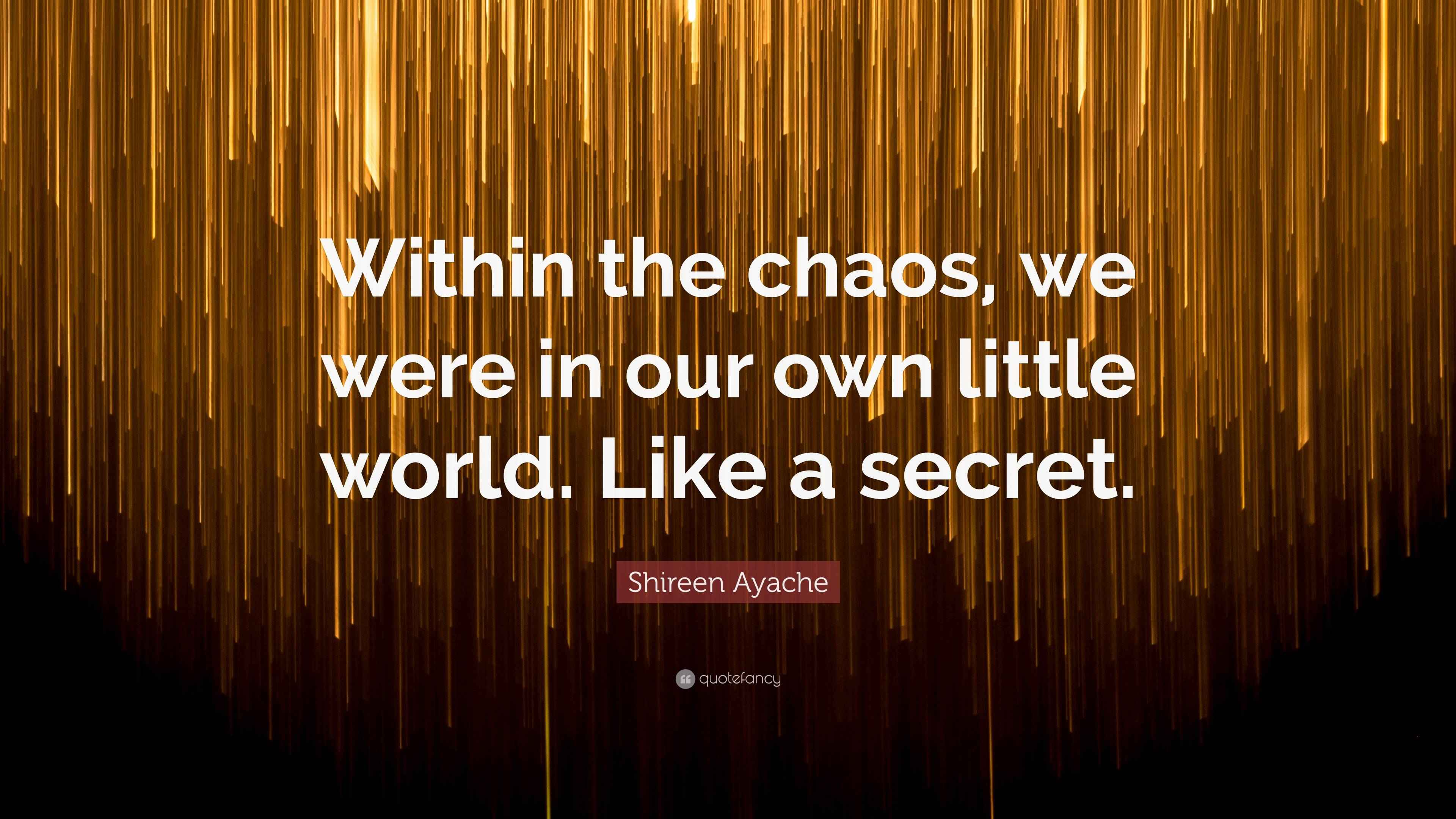 Shireen Ayache Quote: “Within the chaos, we were in our own little ...