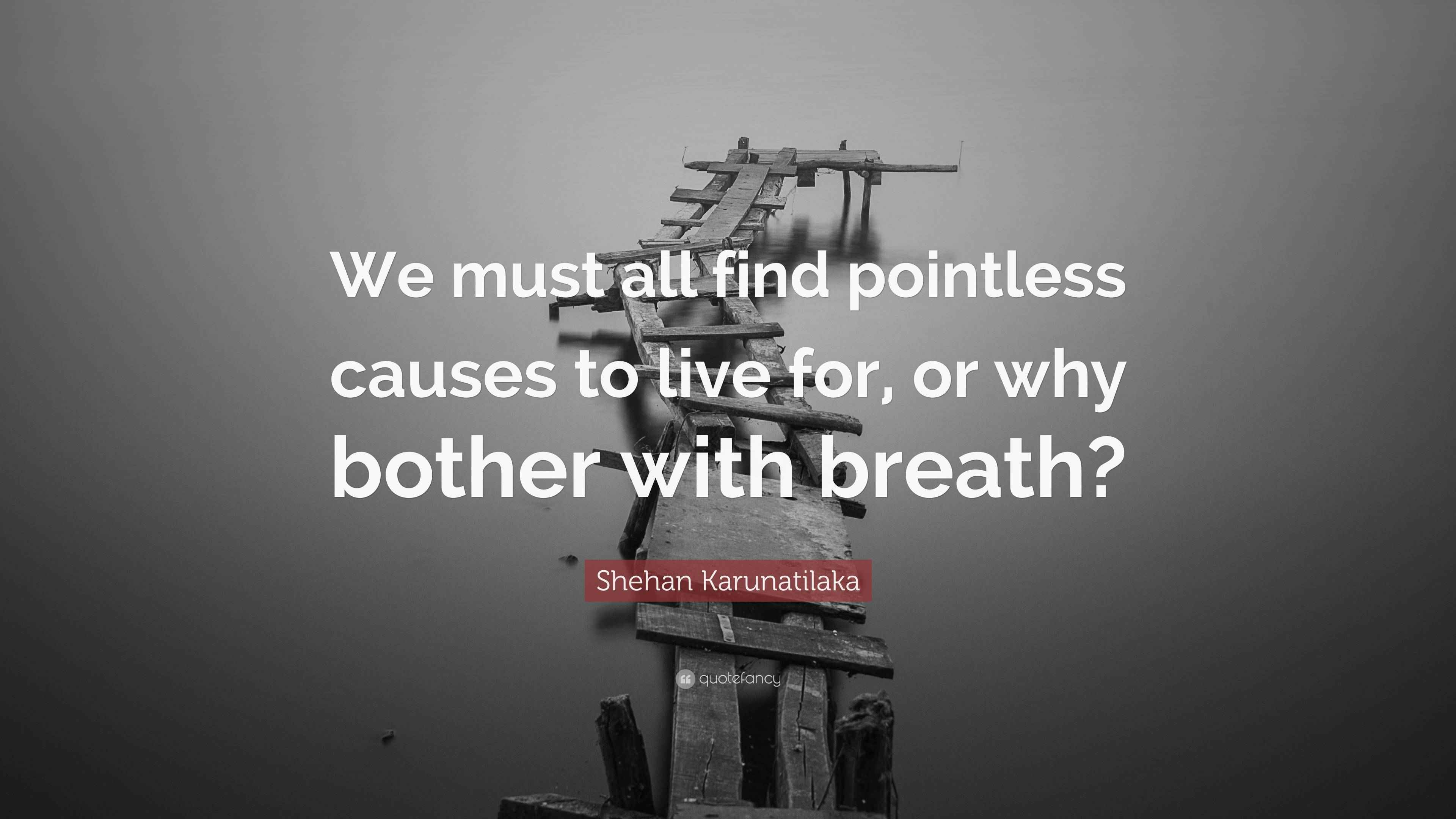 Shehan Karunatilaka Quote: “We must all find pointless causes to live ...