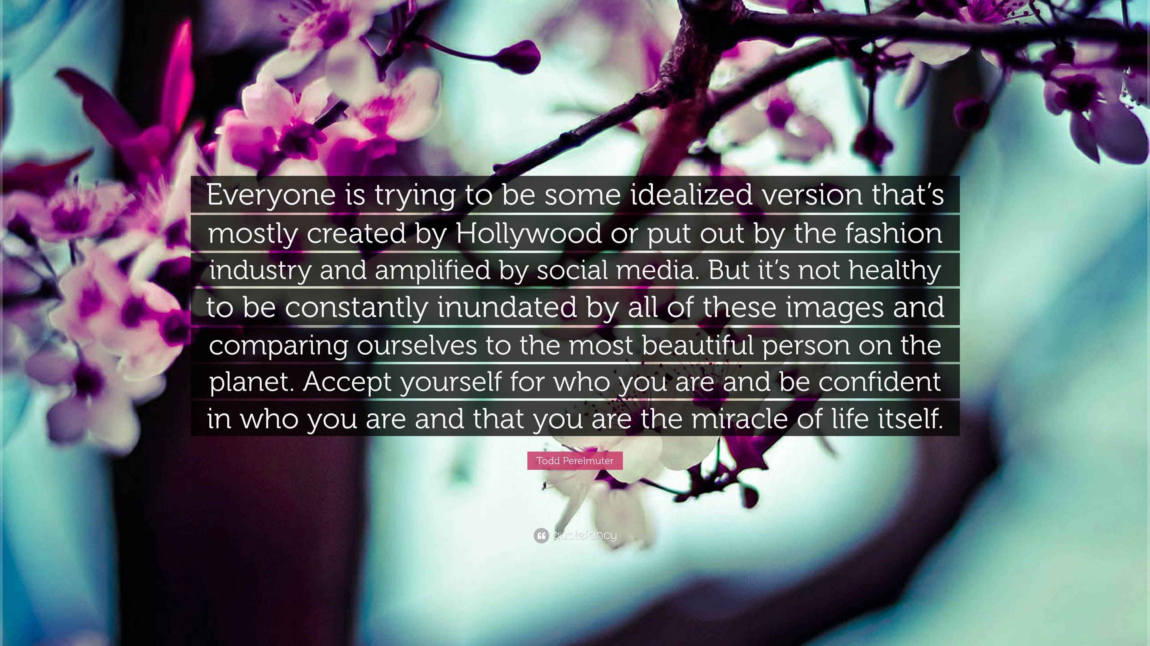 Todd Perelmuter Quote: “Everyone is trying to be some idealized version ...