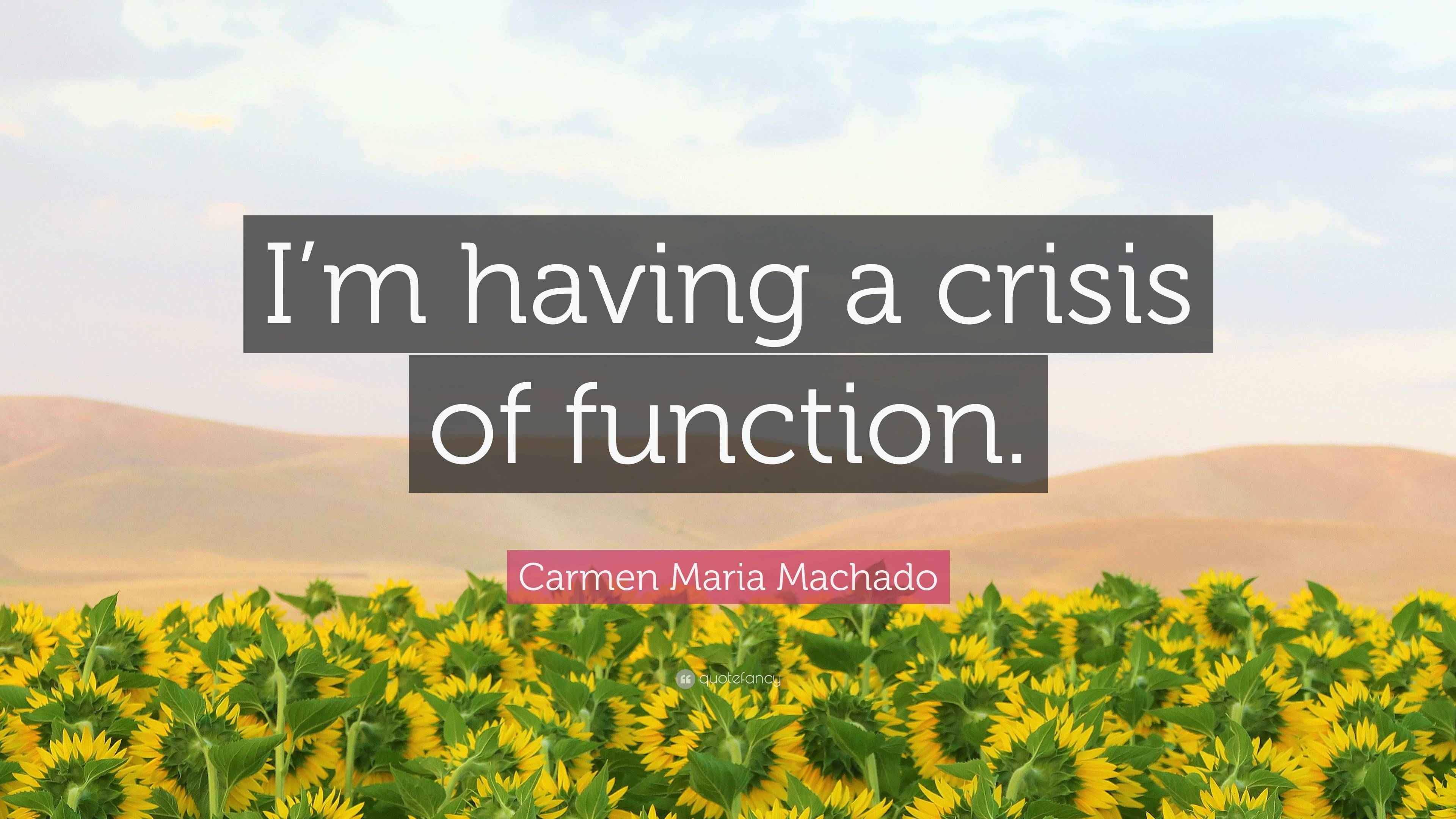Carmen Maria Machado Quote: “I’m having a crisis of function.”