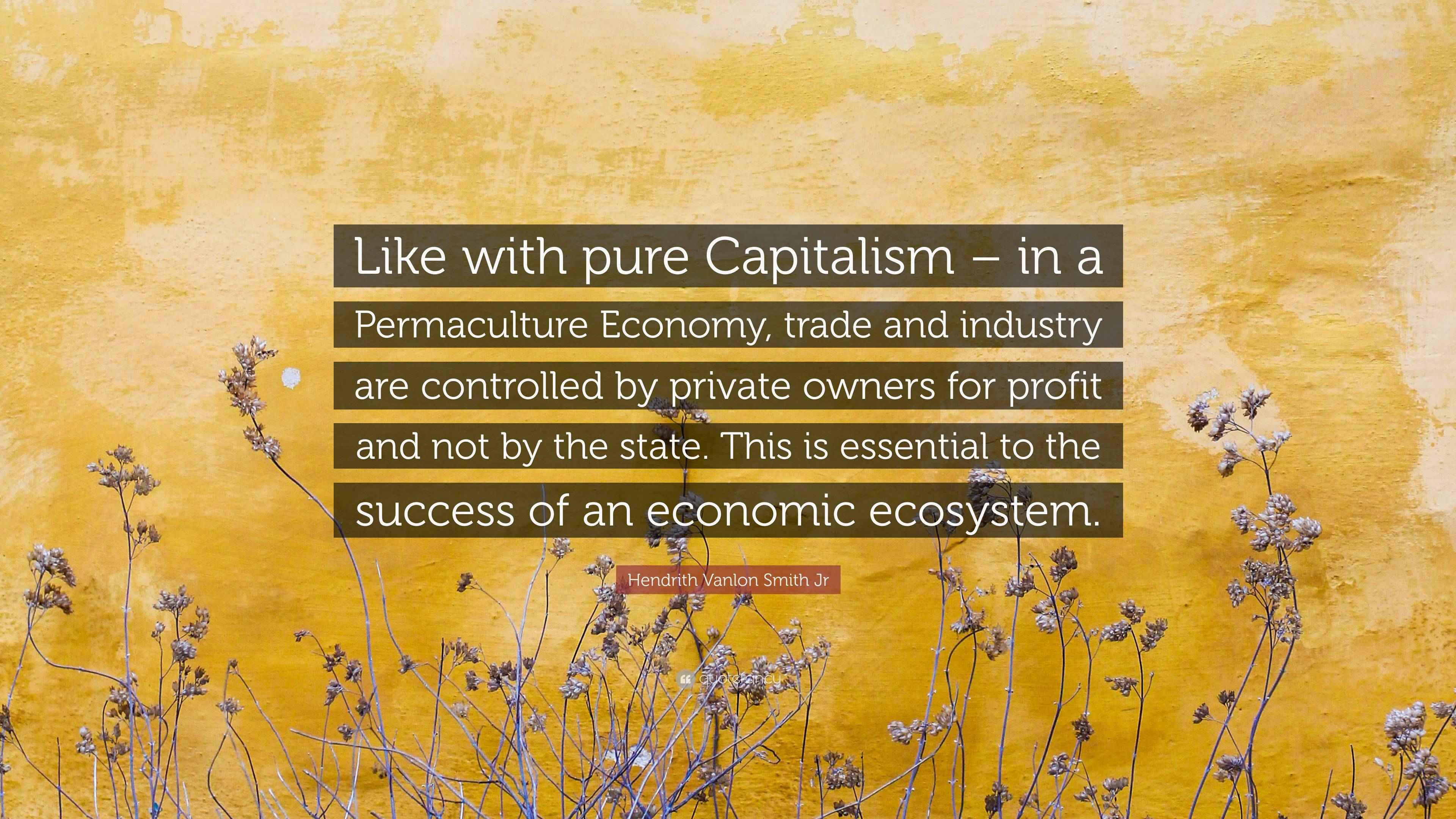 Hendrith Vanlon Smith Jr Quote: “Like with pure Capitalism – in a ...