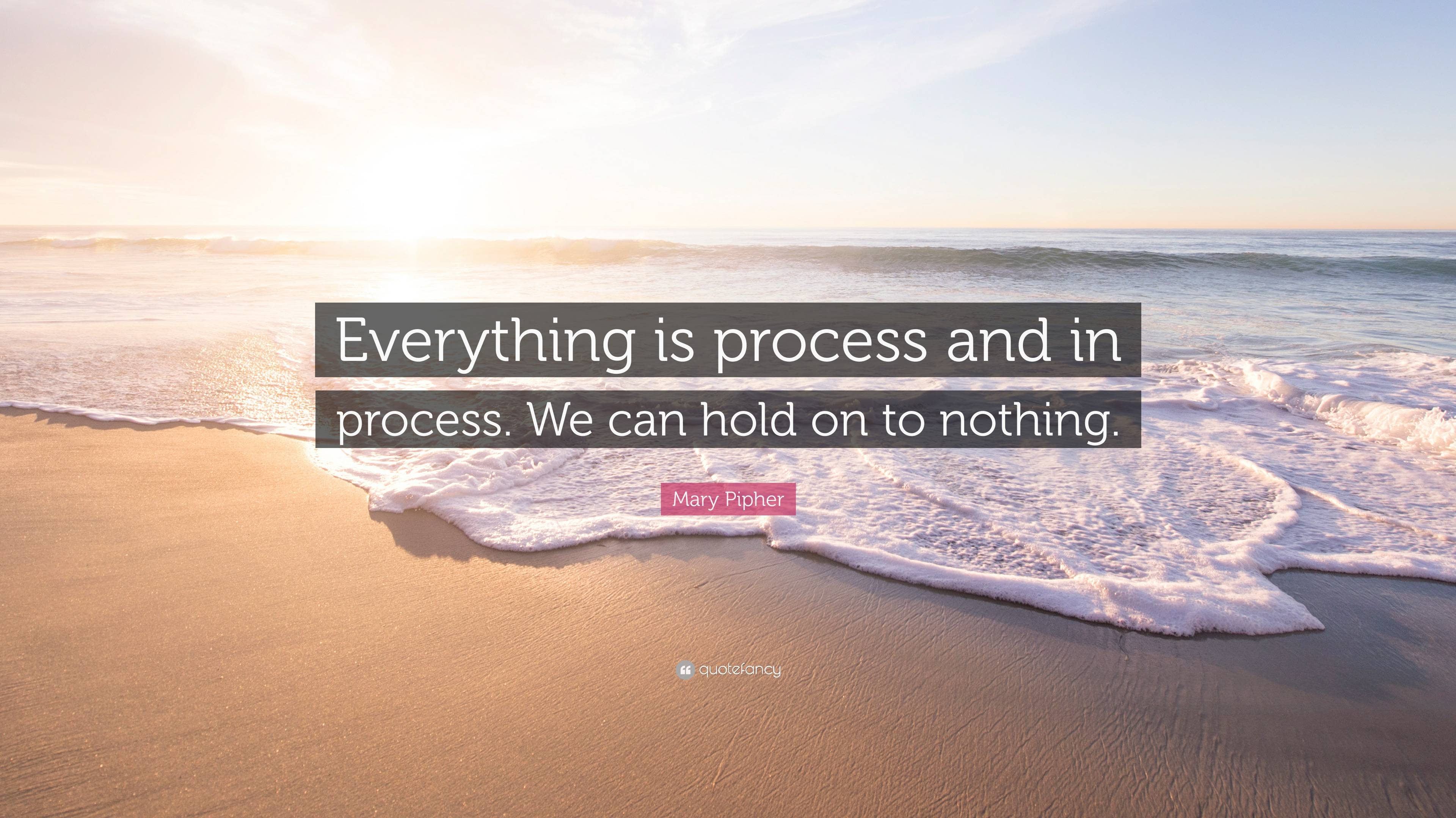 Mary Pipher Quote: “Everything is process and in process. We can hold ...