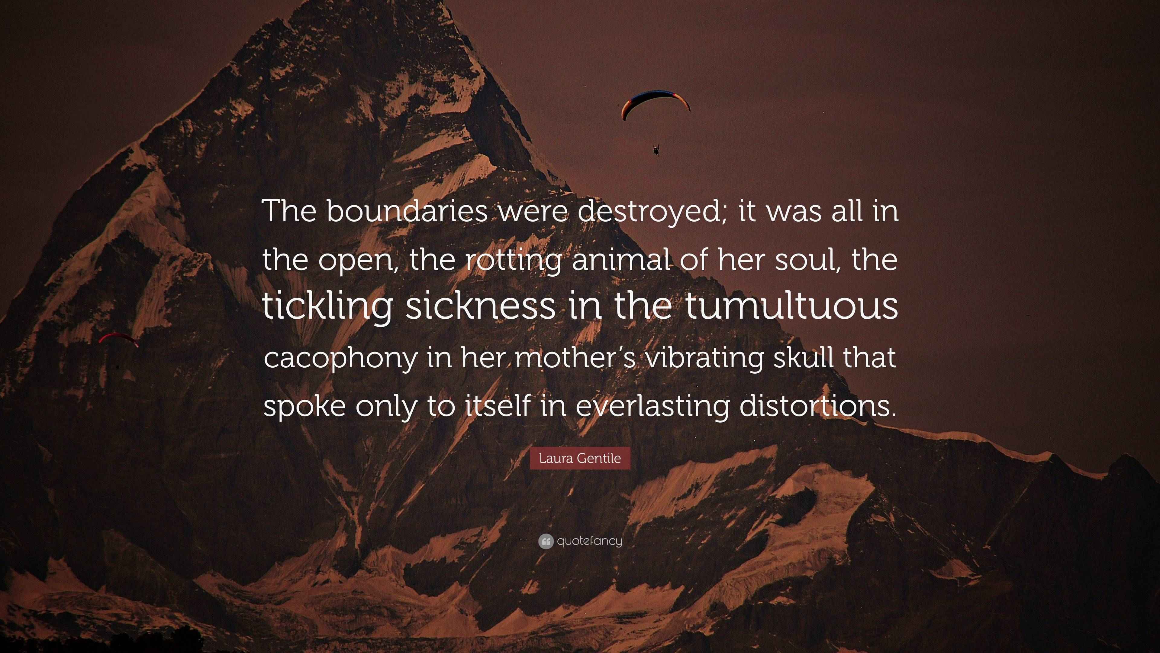 Laura Gentile Quote: “The boundaries were destroyed; it was all in the ...