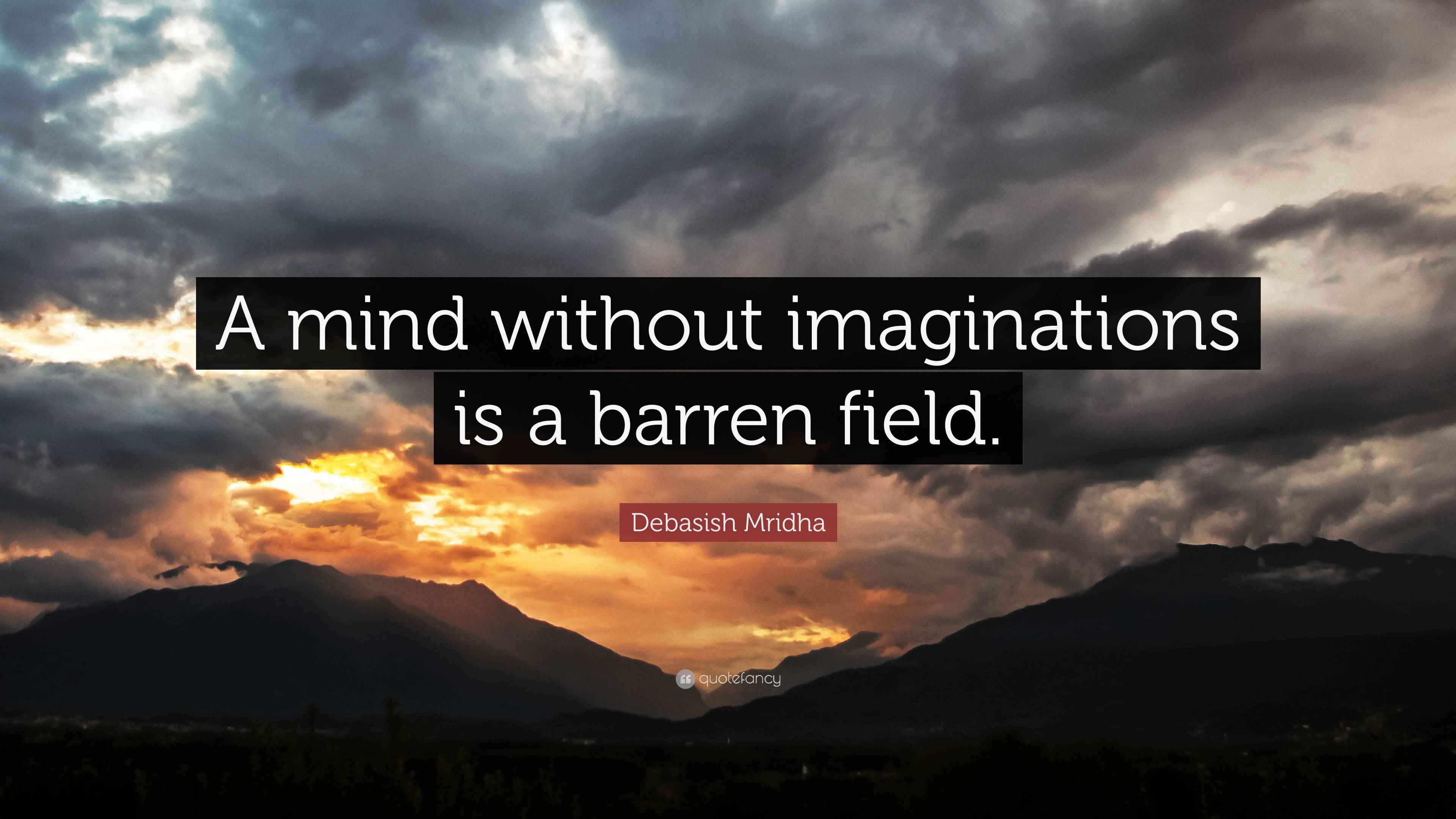 Debasish Mridha Quote: “A mind without imaginations is a barren field.”