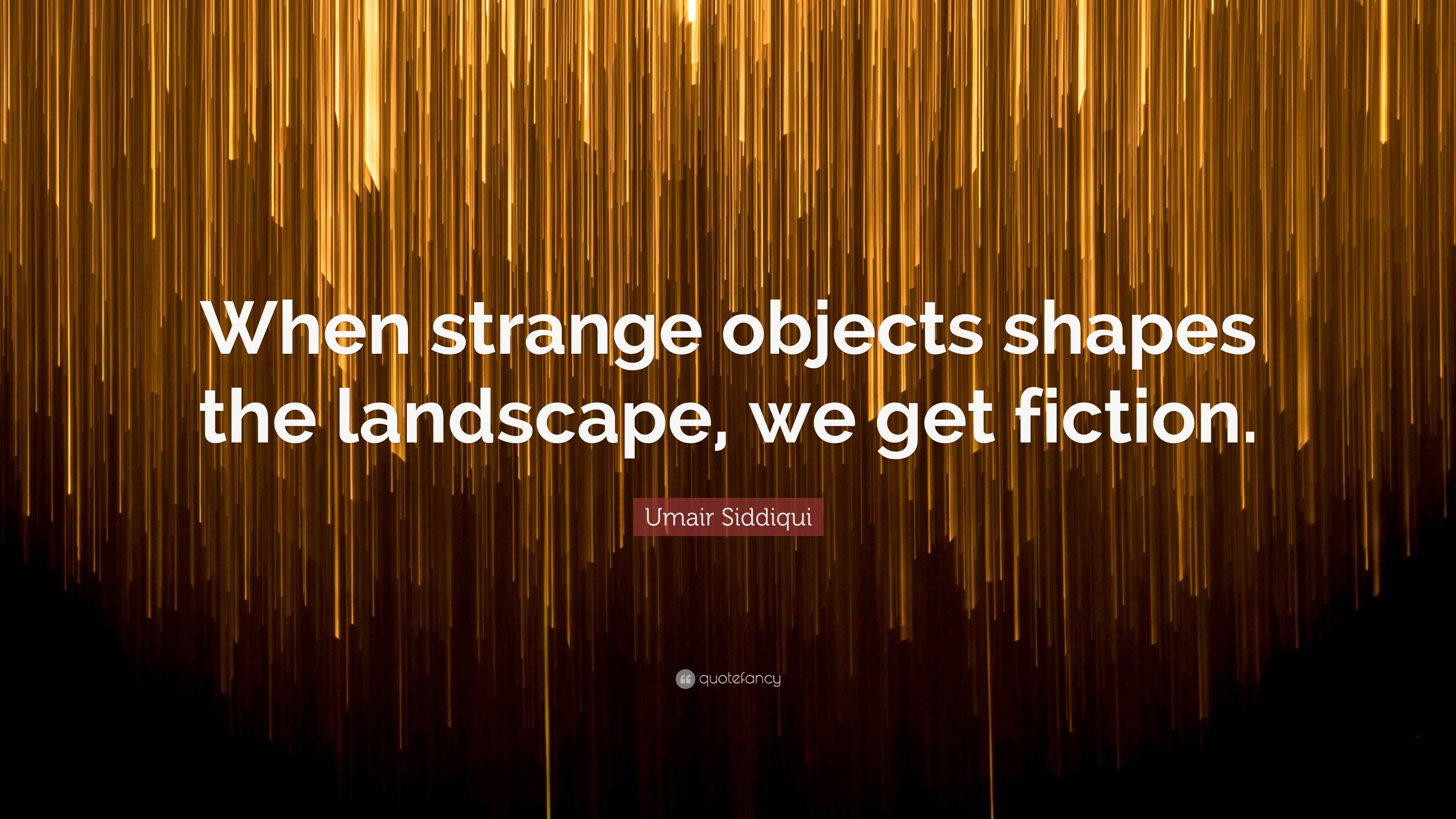 Umair Siddiqui Quote: “When strange objects shapes the landscape, we ...