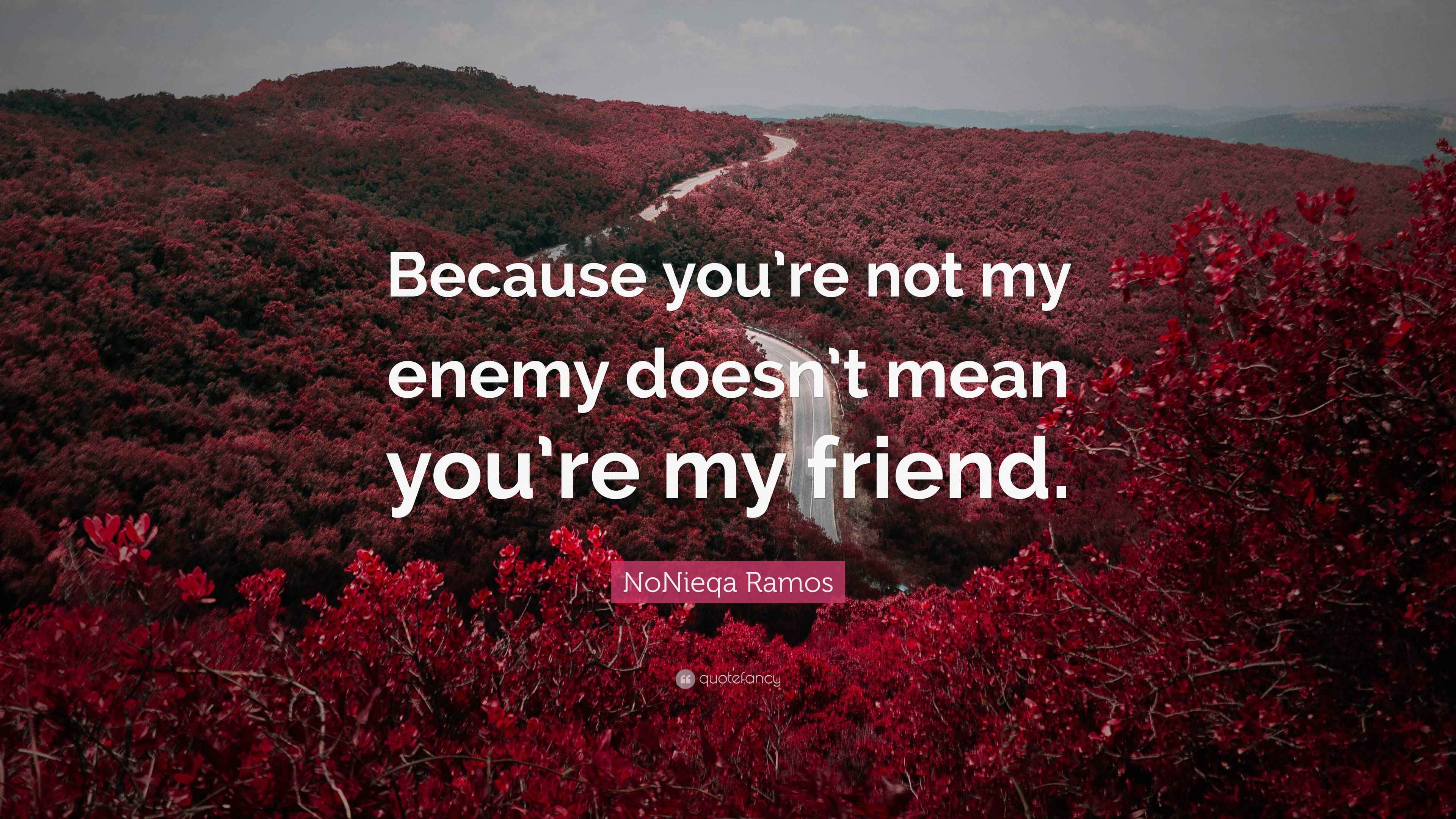 NoNieqa Ramos Quote: “Because you’re not my enemy doesn’t mean you’re ...