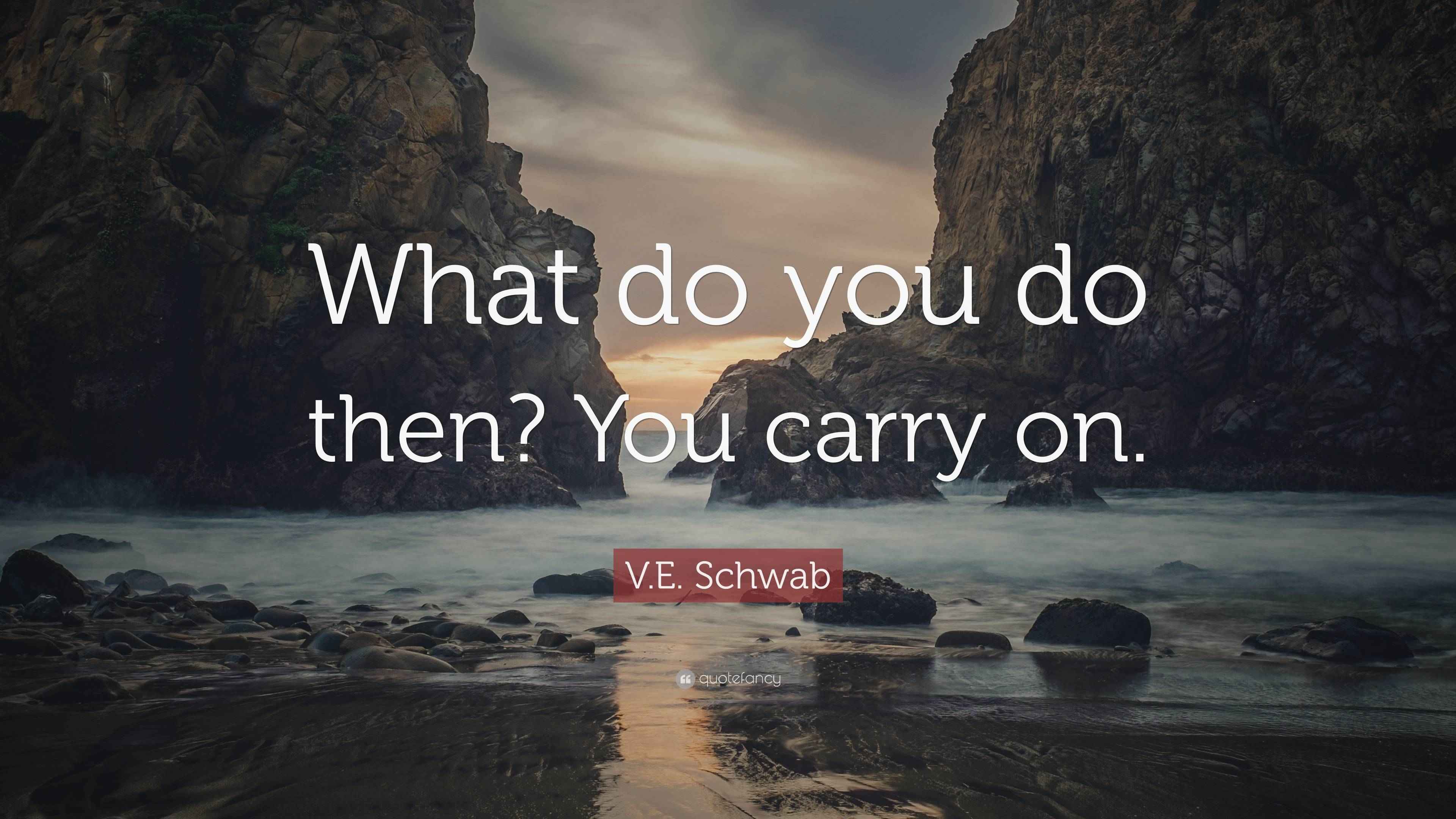 V.E. Schwab Quote: “What do you do then? You carry on.”