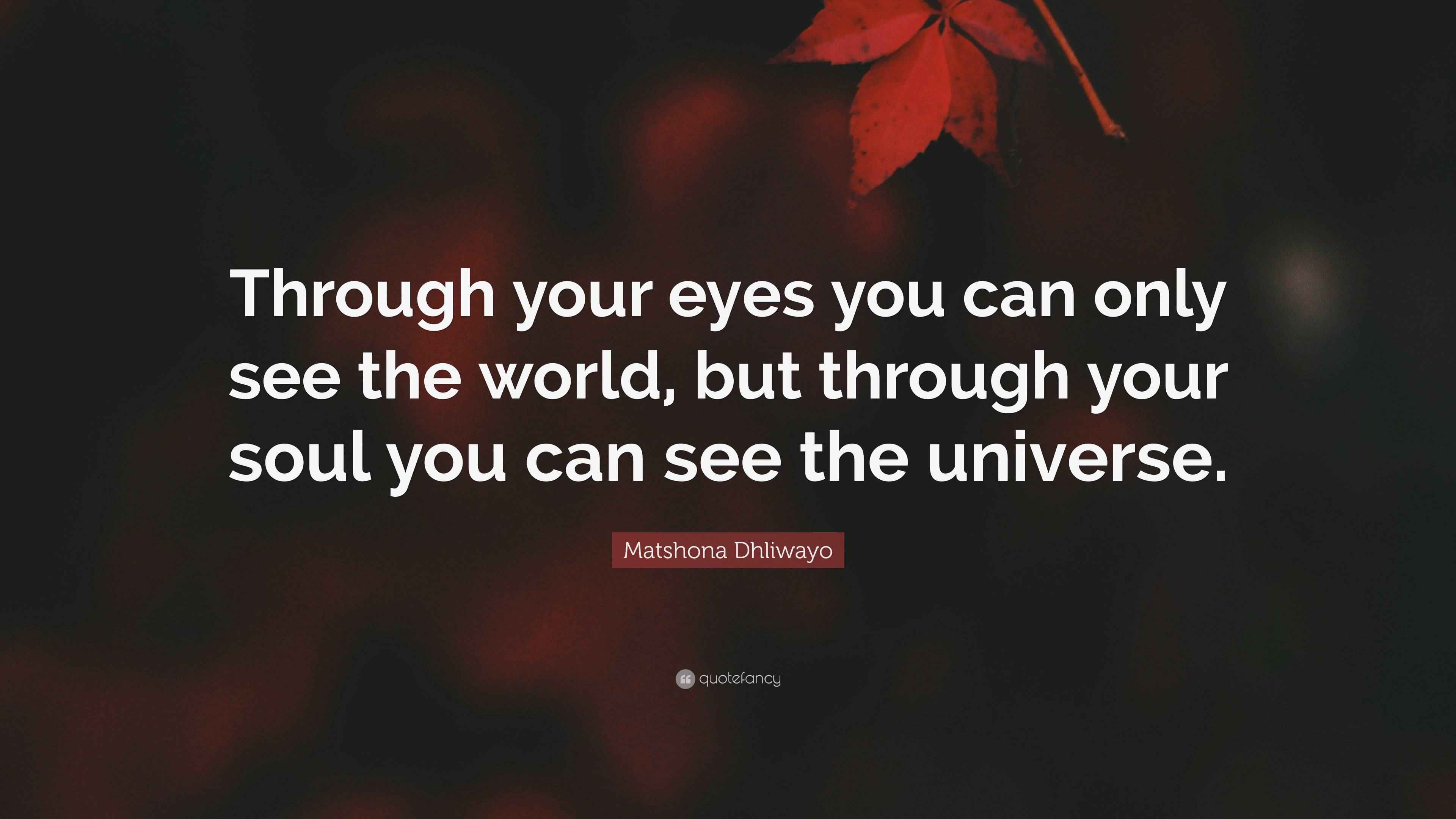 Matshona Dhliwayo Quote: “Through your eyes you can only see the world ...