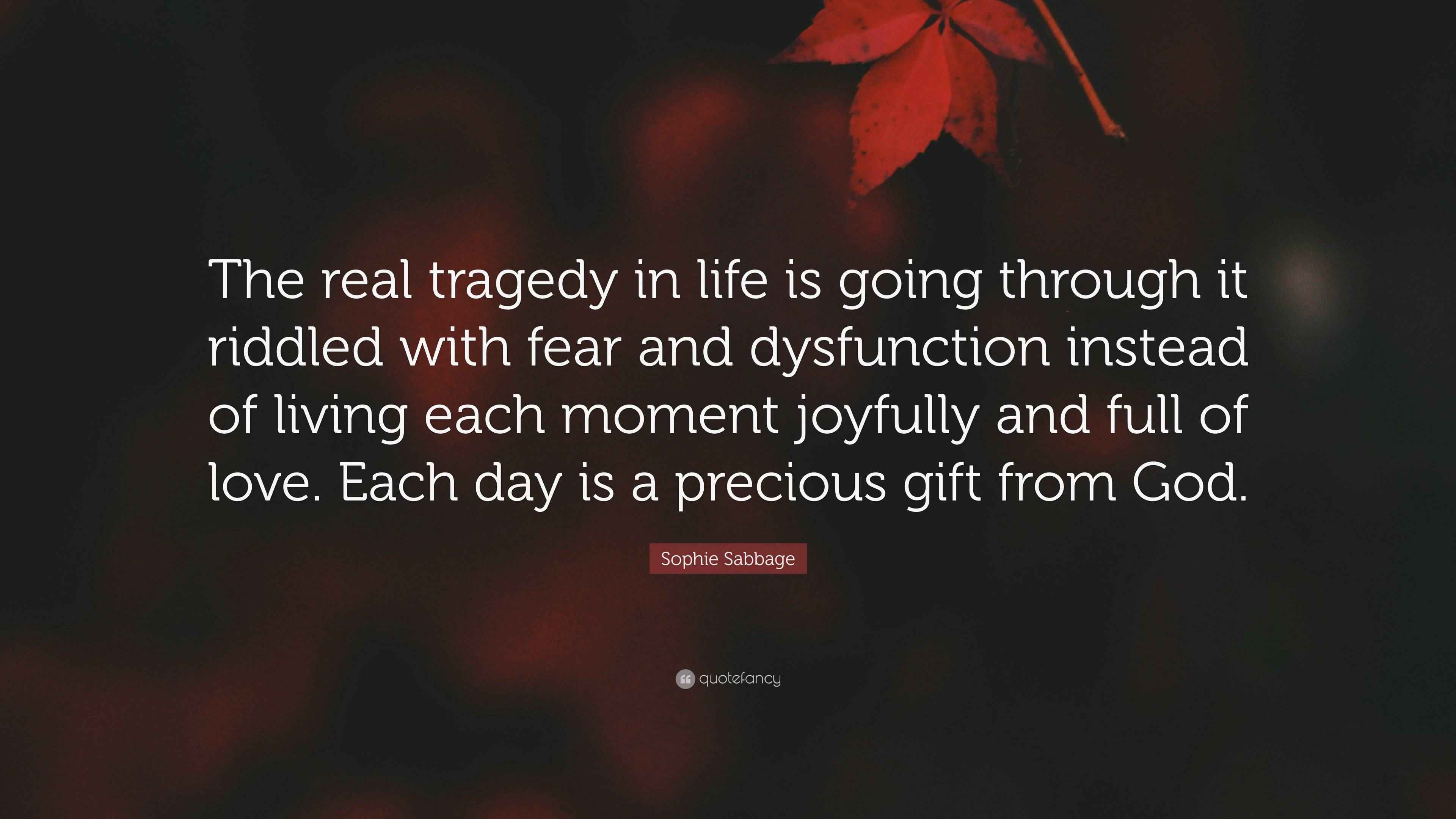 Sophie Sabbage Quote: “The real tragedy in life is going through it ...