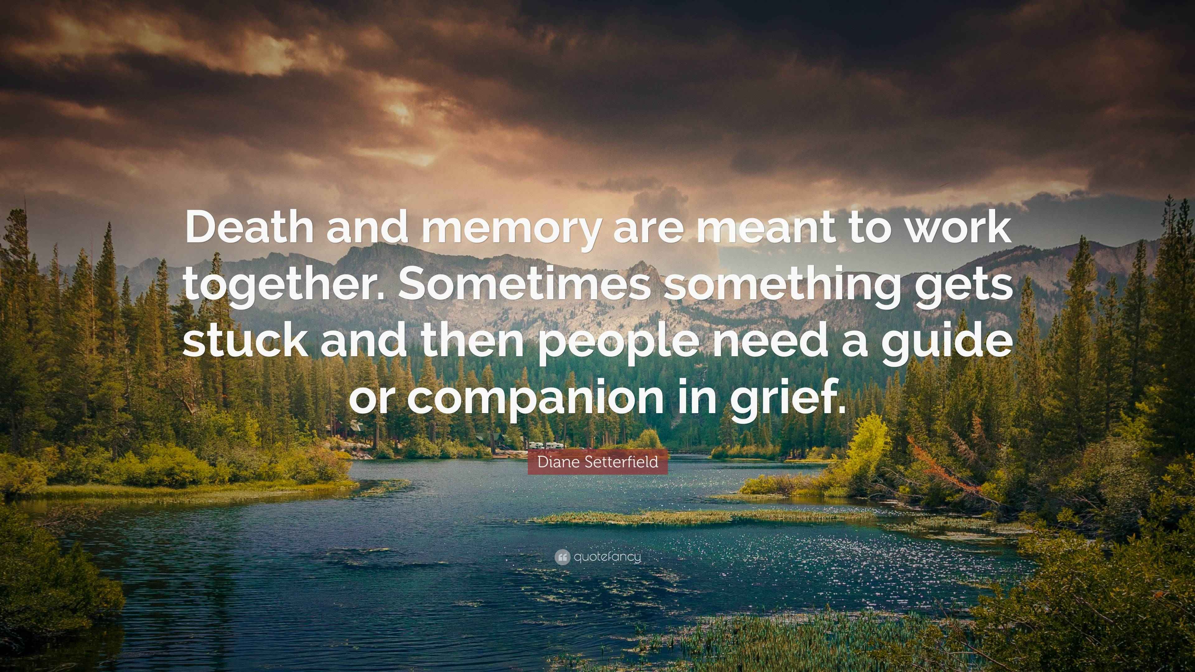 Diane Setterfield Quote: “Death and memory are meant to work together ...