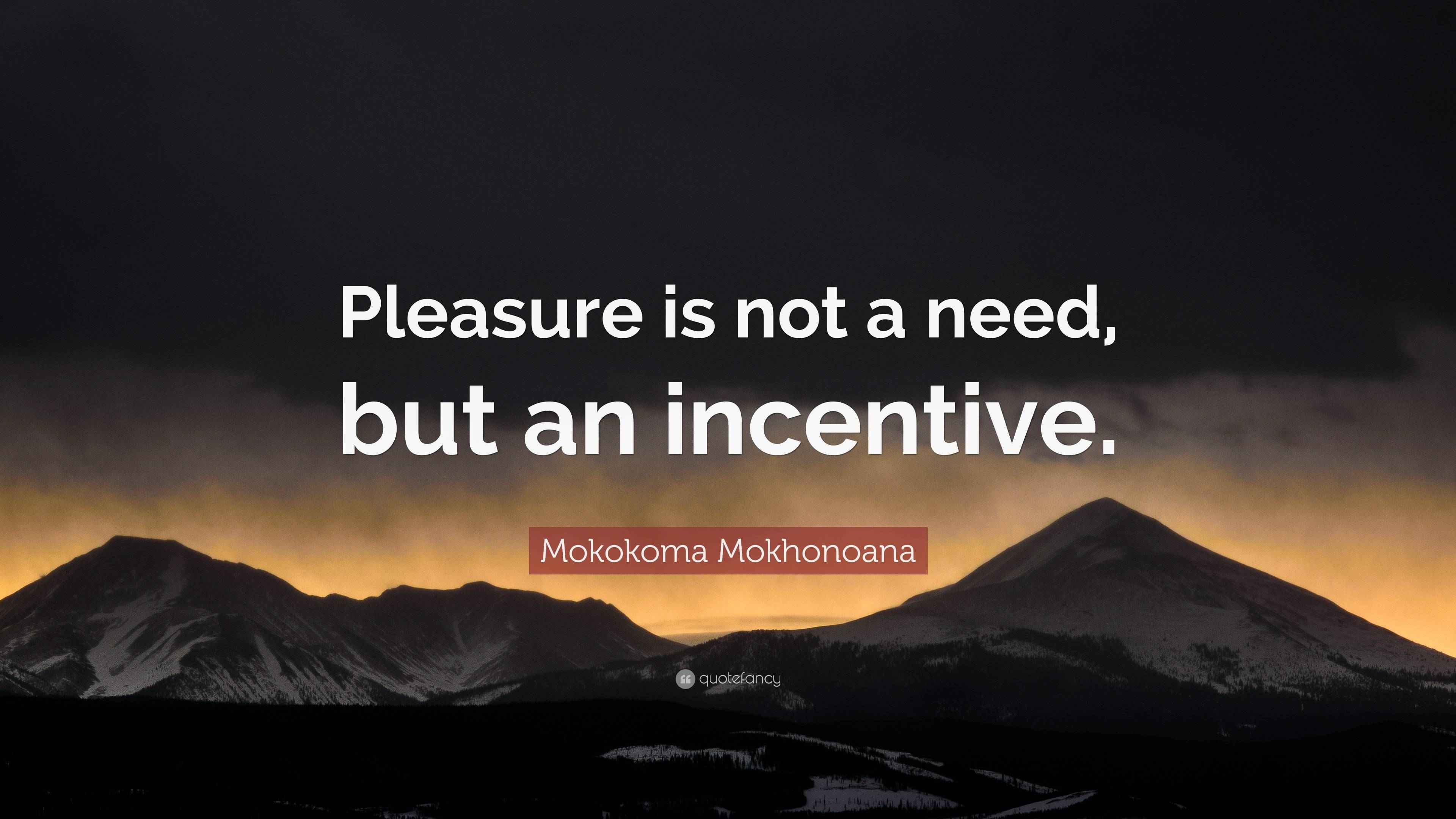 Mokokoma Mokhonoana Quote Pleasure Is Not A Need But An Incentive 