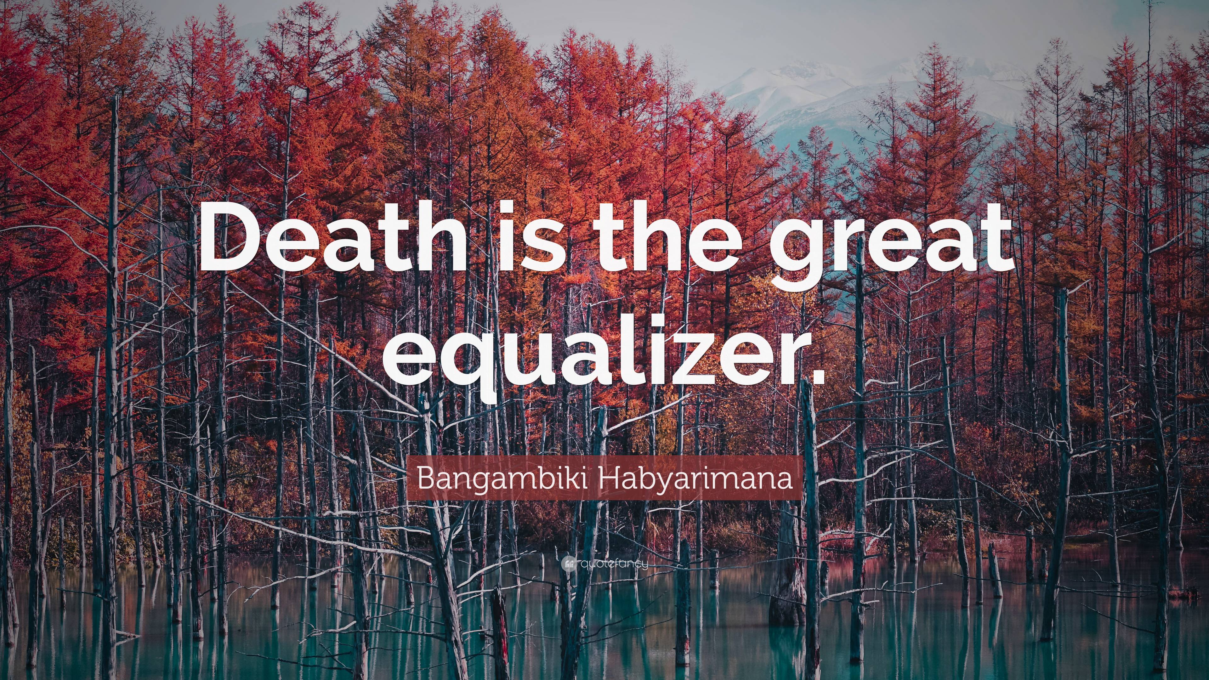 Bangambiki Habyarimana Quote: “Death is the great equalizer.”