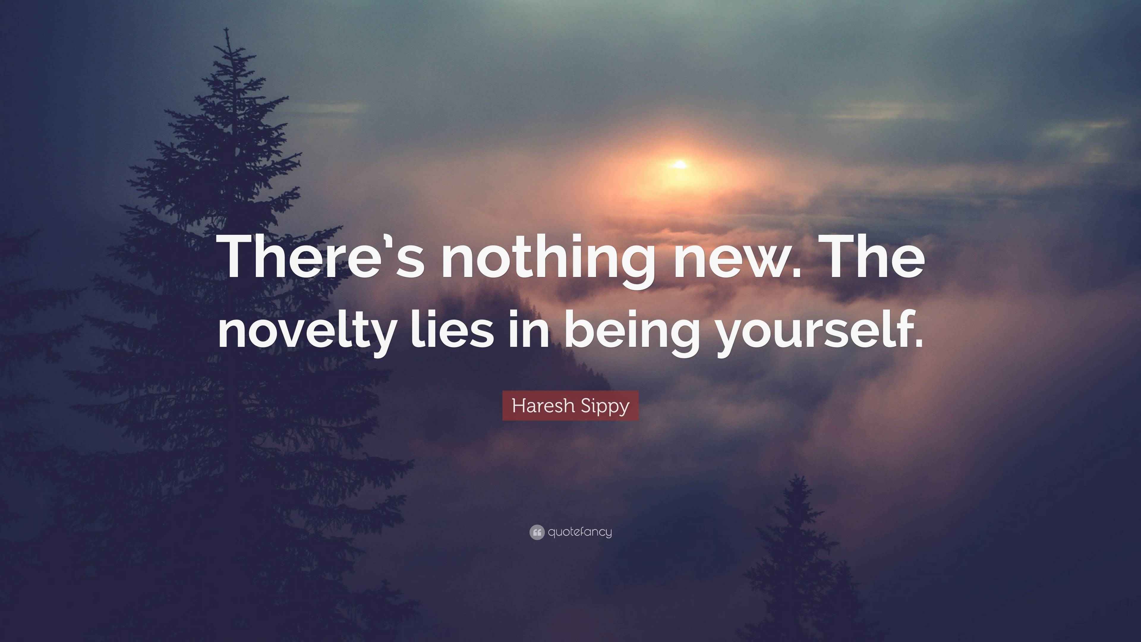 Haresh Sippy Quote: “There’s nothing new. The novelty lies in being ...