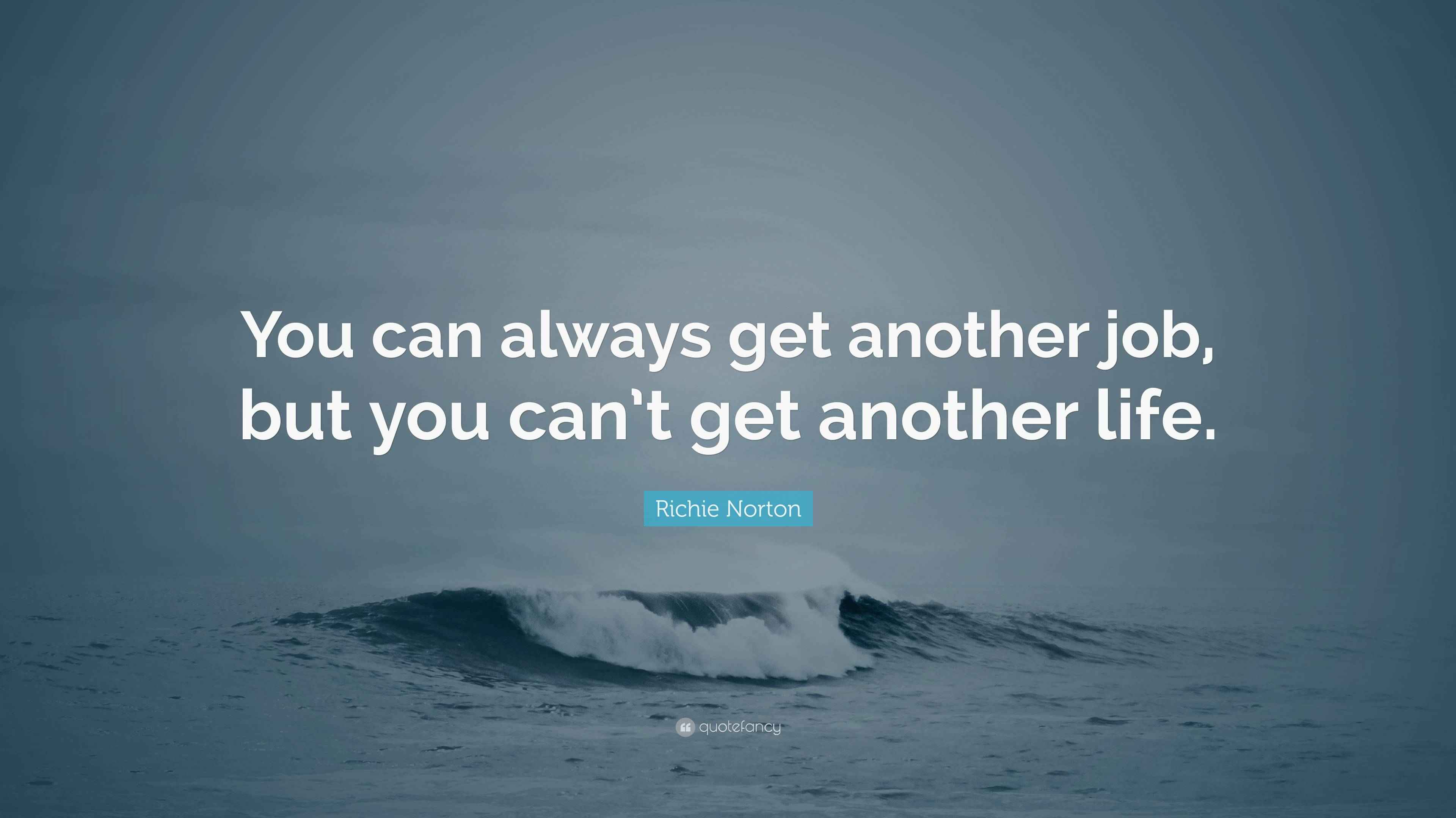 Richie Norton Quote: “You can always get another job, but you can’t get ...