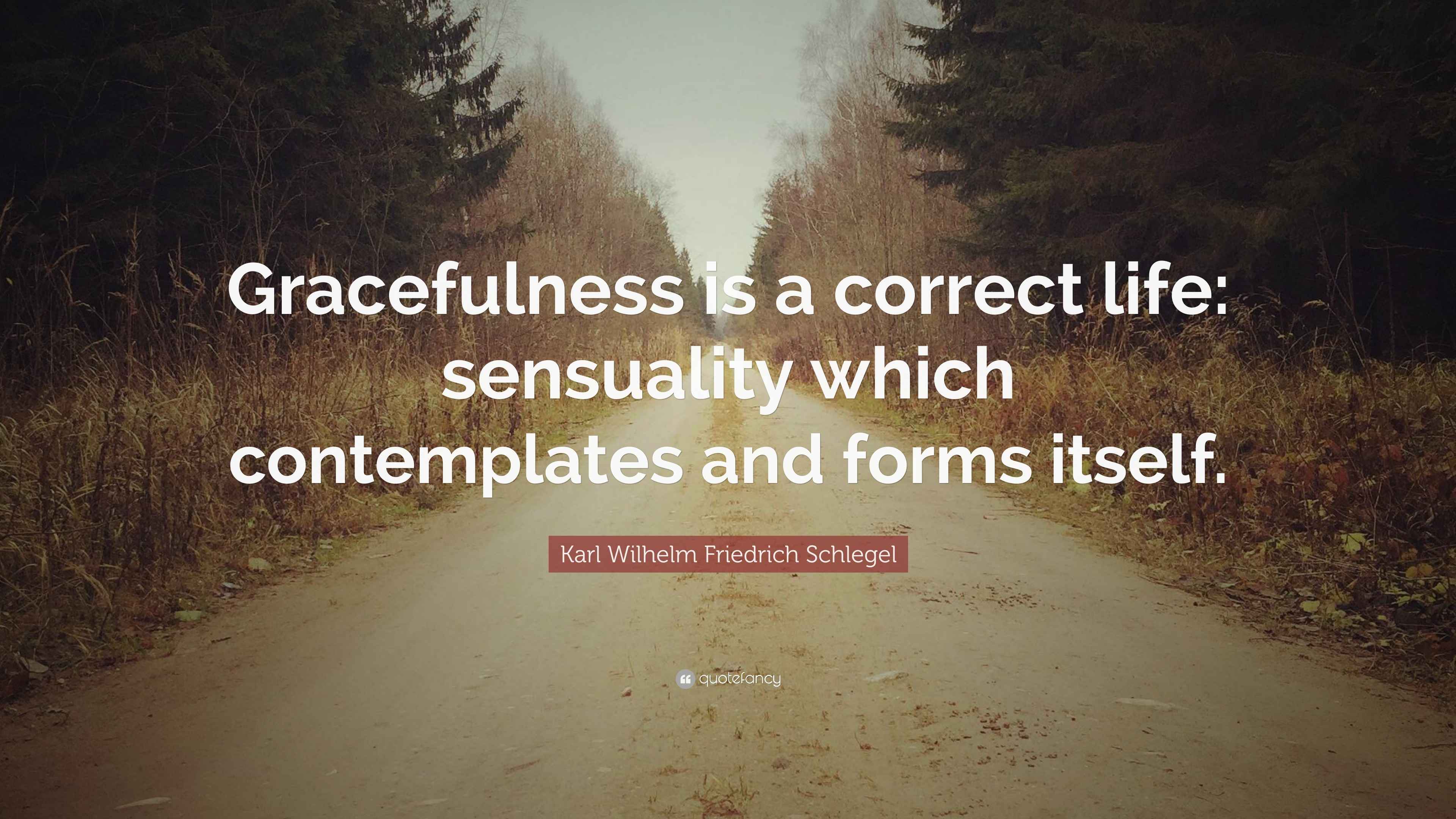 Karl Wilhelm Friedrich Schlegel Quote: “Gracefulness is a correct life ...