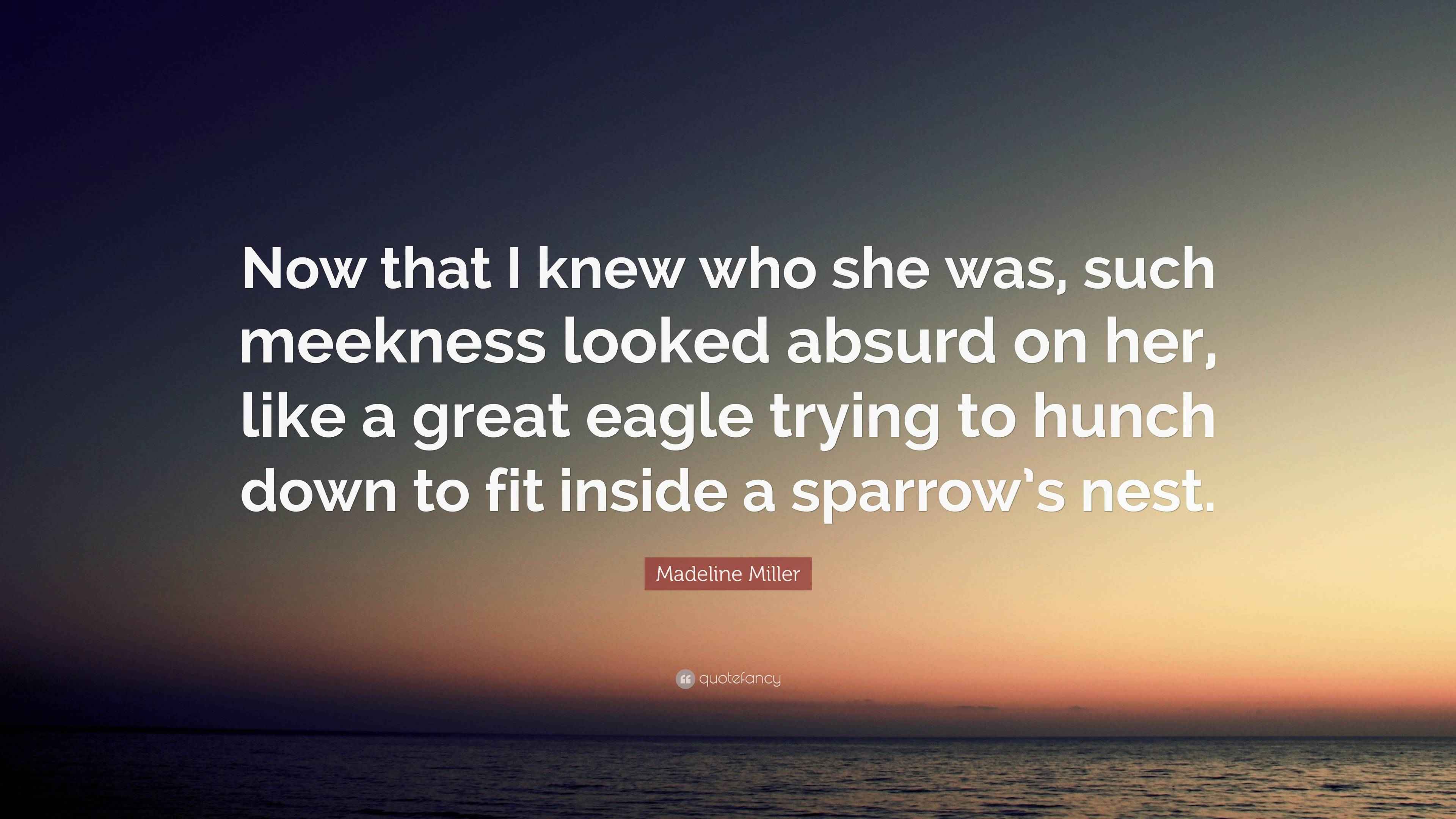 Madeline Miller Quote: “Now that I knew who she was, such meekness ...